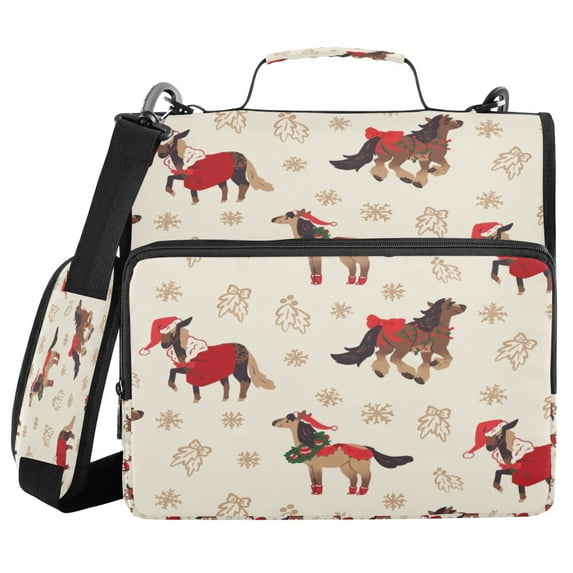 DIXRUYEE Zipper Binder trapper keeper Documents Organized Festive Pony ...