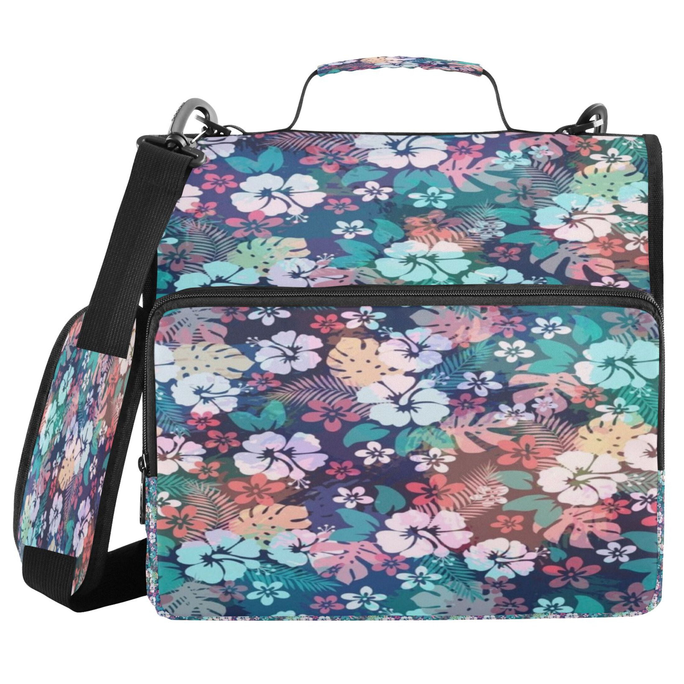 DIXRUYEE Zipper Binder trapper keeper Documents Organized Floral ...