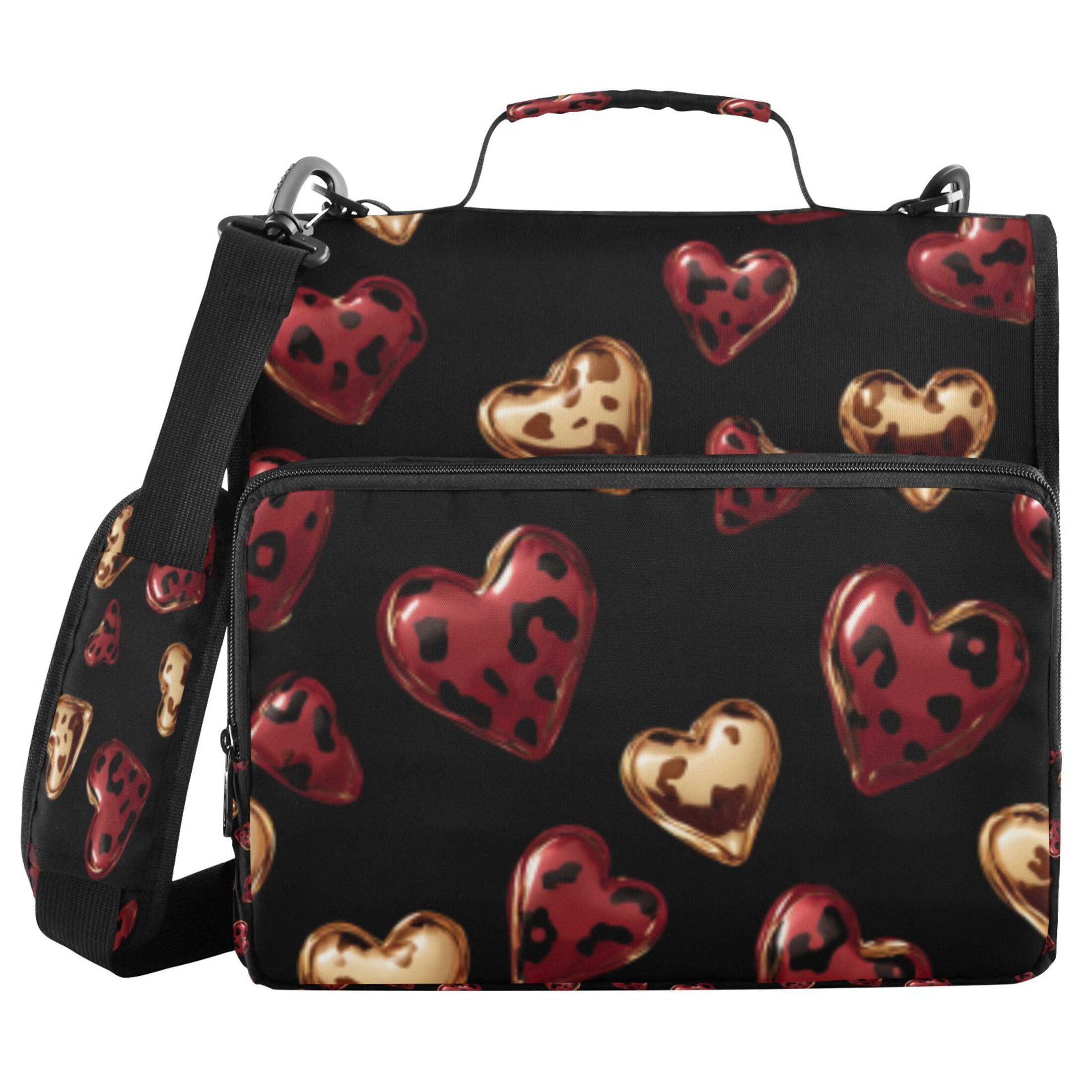 DIXRUYEE Zipper Binder trapper keeper Documents Organized Glam Heart ...