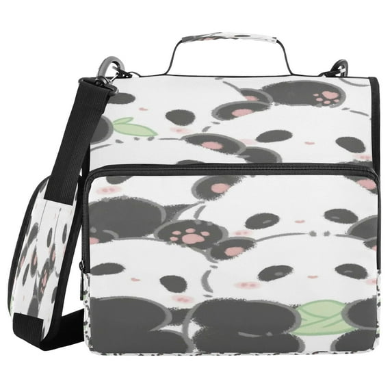 DIXRUYEE Zipper Binder trapper keeper Documents Organized Panda Group ...