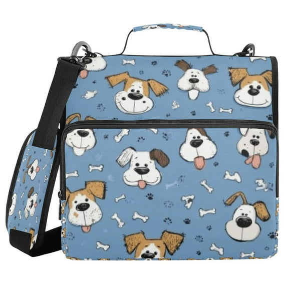 DIXRUYEE Zipper Binder trapper keeper Documents Organized Puppy & Bone ...