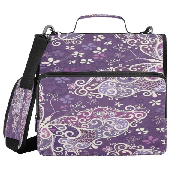 DIXRUYEE Zipper Binder trapper keeper Documents Organized Purple ...