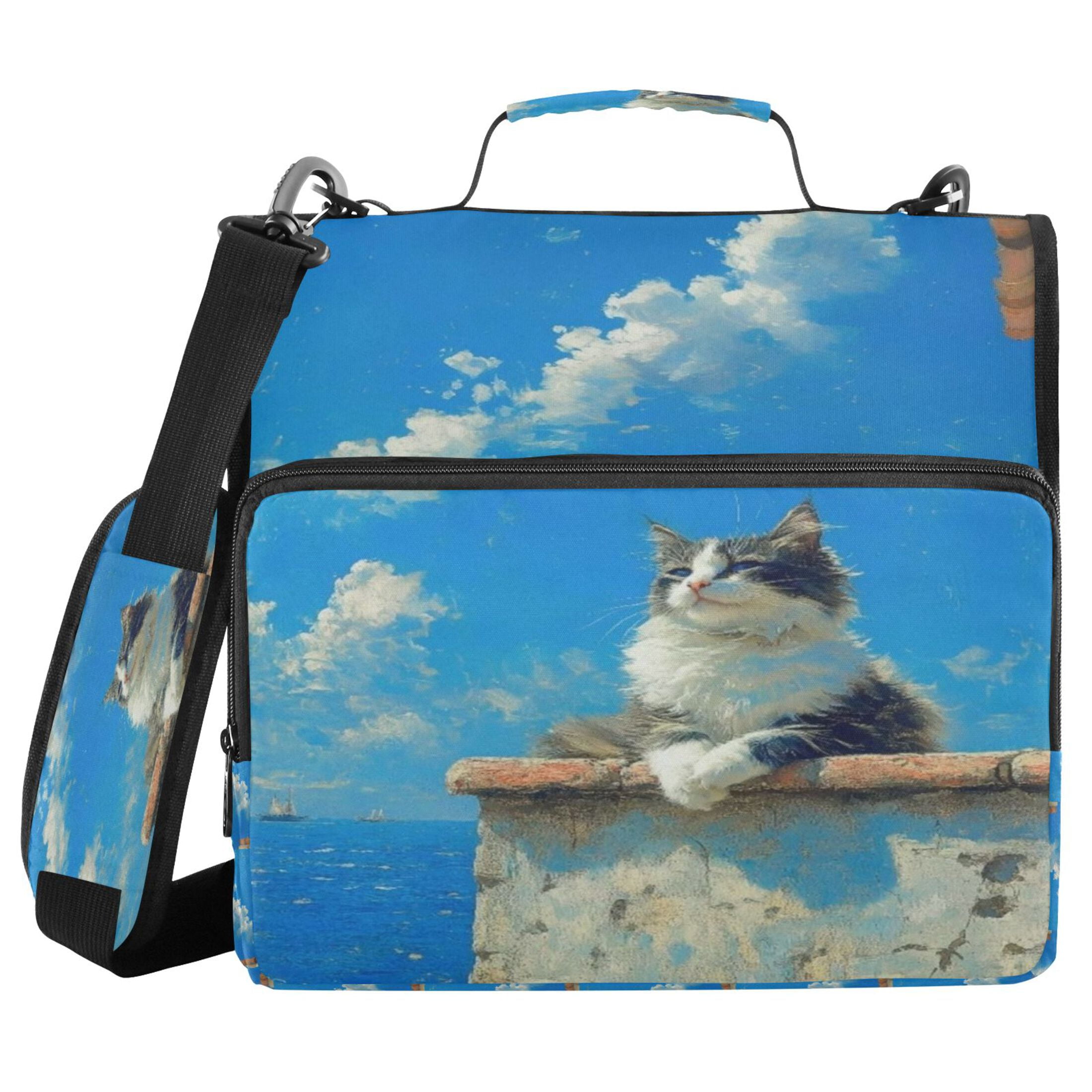 DIXRUYEE Zipper Binder trapper keeper Documents Organized Seaside Cat's ...