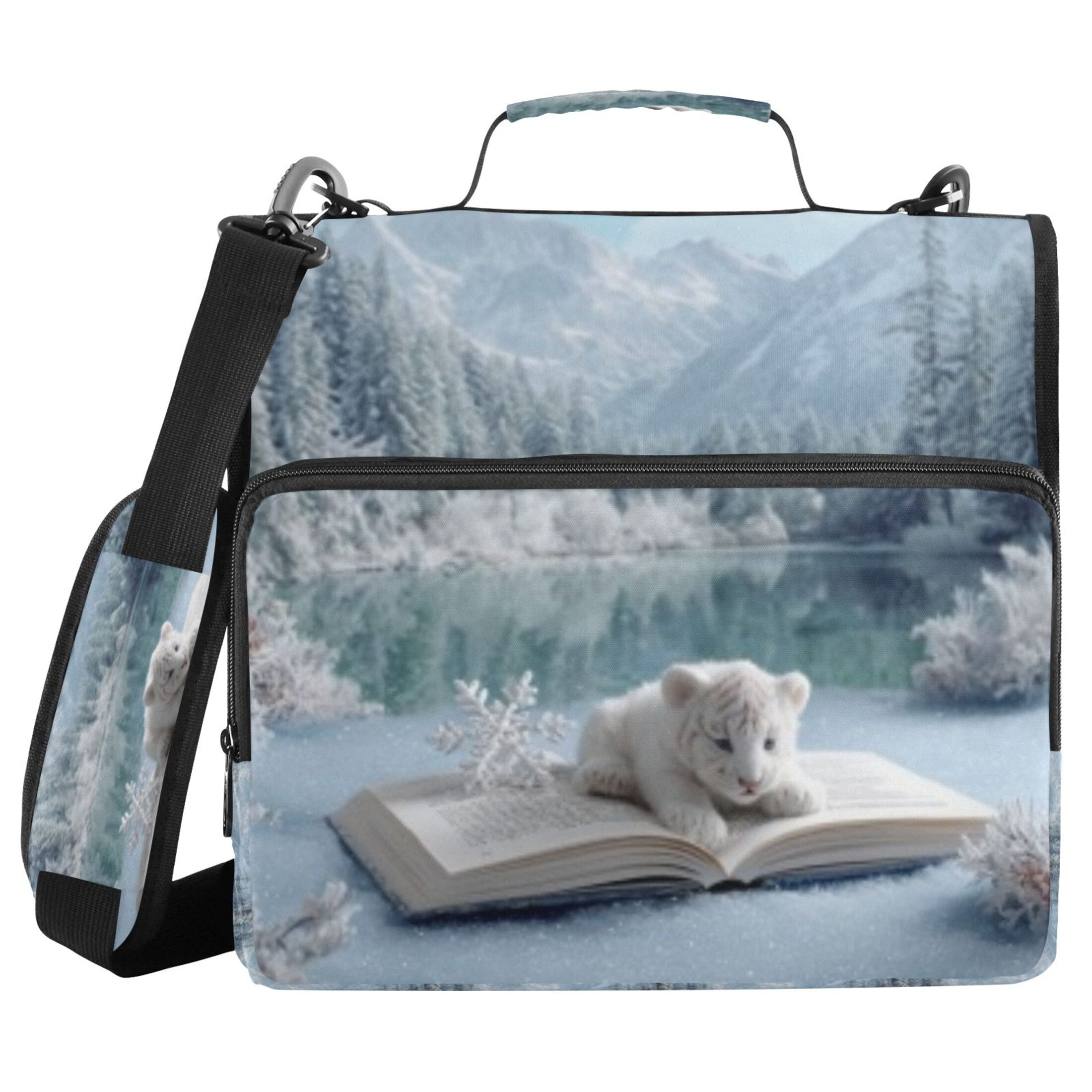 DIXRUYEE Zipper Binder trapper keeper Documents Organized Snow Book Cub ...