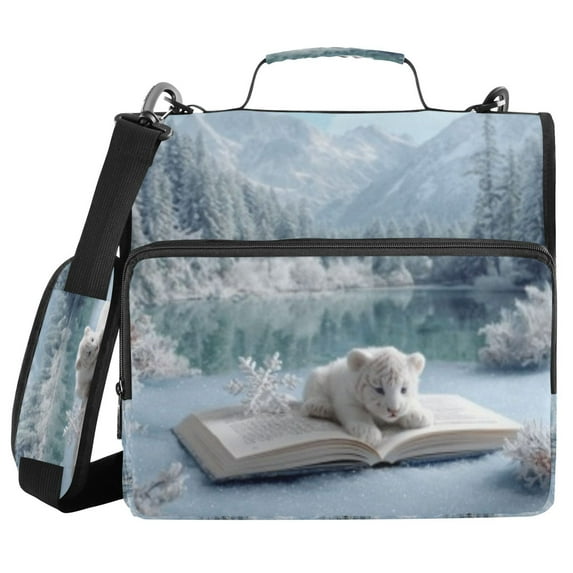 DIXRUYEE Zipper Binder trapper keeper Documents Organized Snow Book Cub ...