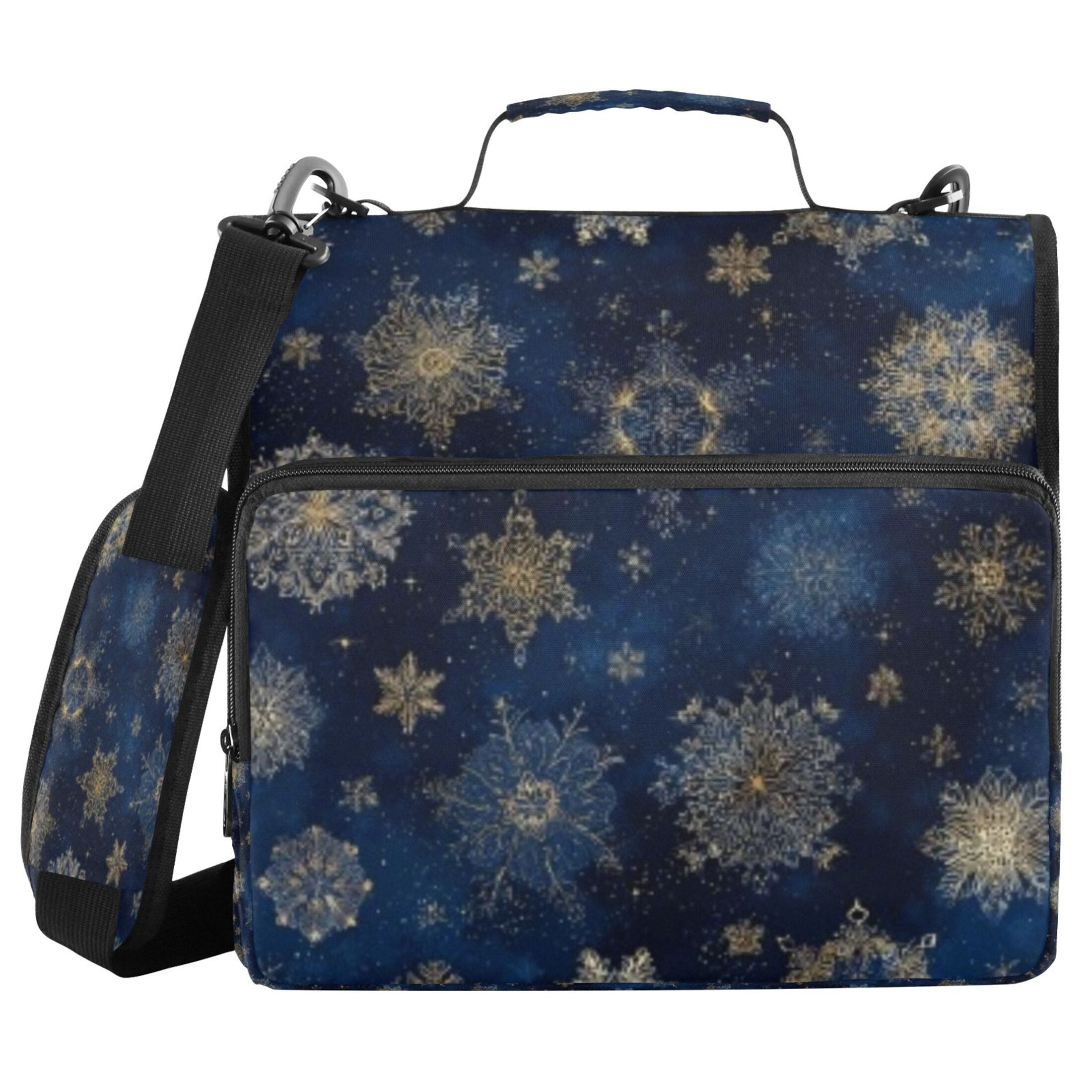 DIXRUYEE Zipper Binder trapper keeper Documents Organized Snowflake ...