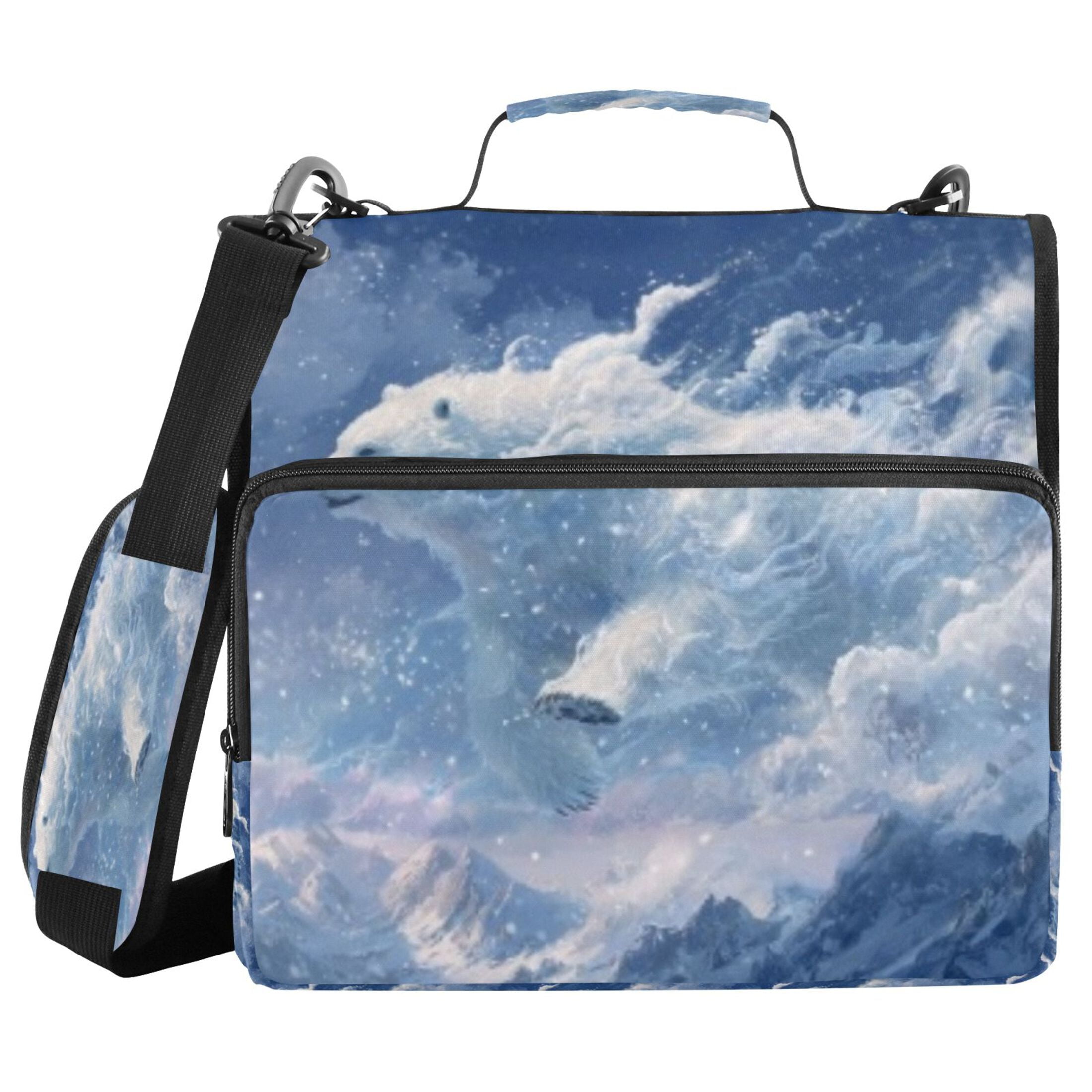 DIXRUYEE Zipper Binder trapper keeper Documents Organized Wave Polar ...