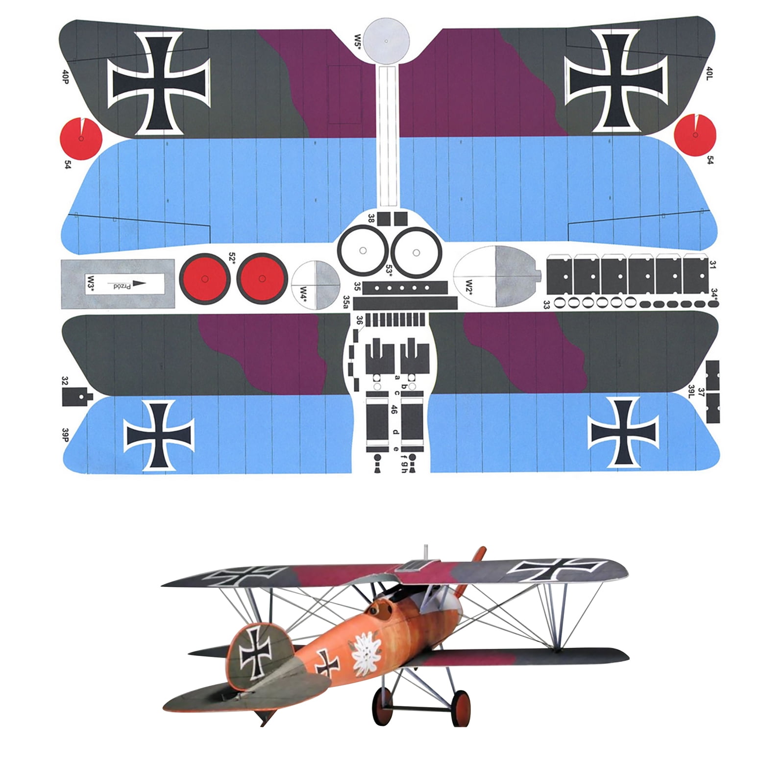 DIY 1:33 Britain Albatross D.V Fighter Paper Model Military Puzzle Kit ...