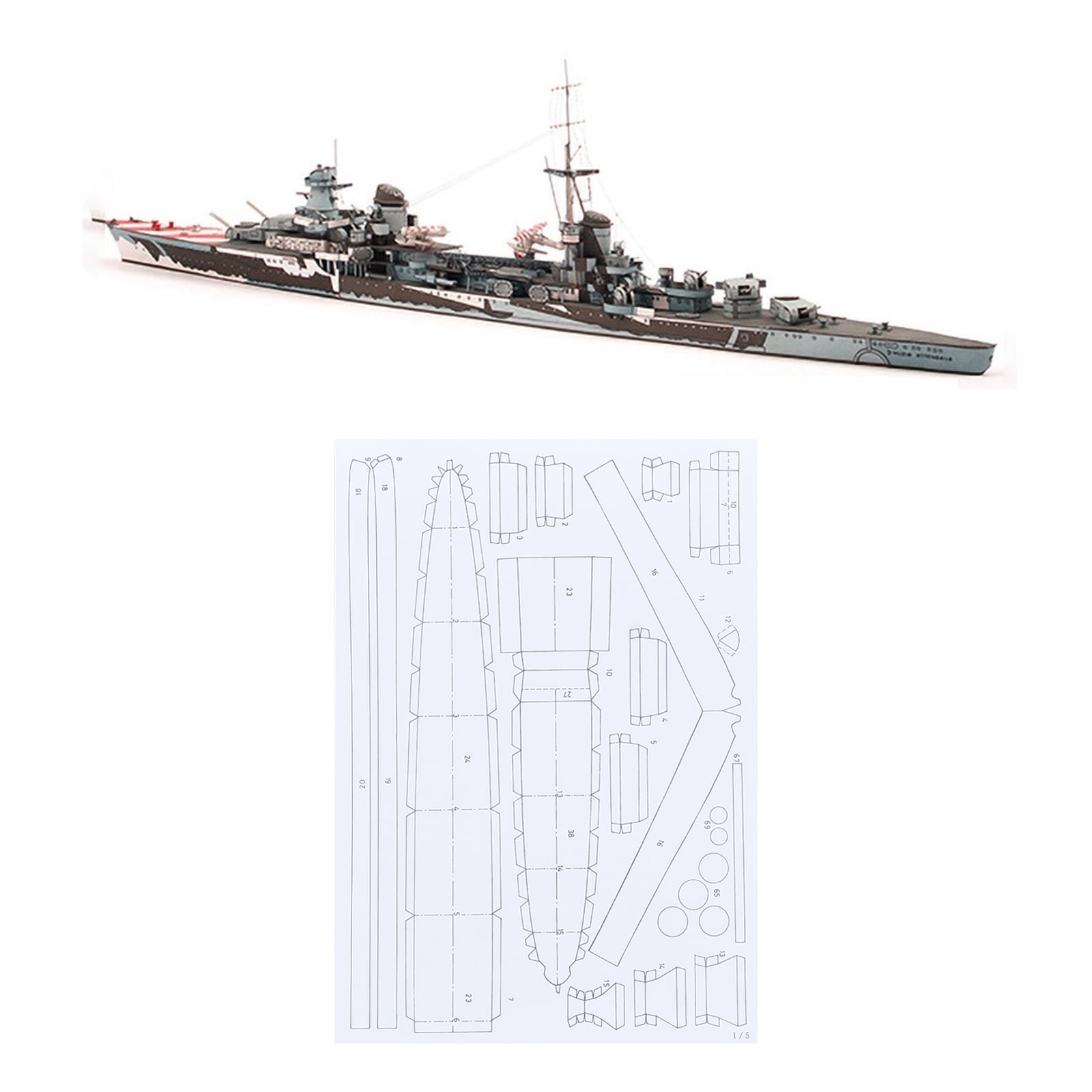 DIY 1/400 Scale Italy Muzio Attendolo Light Cruiser Paper Model ...
