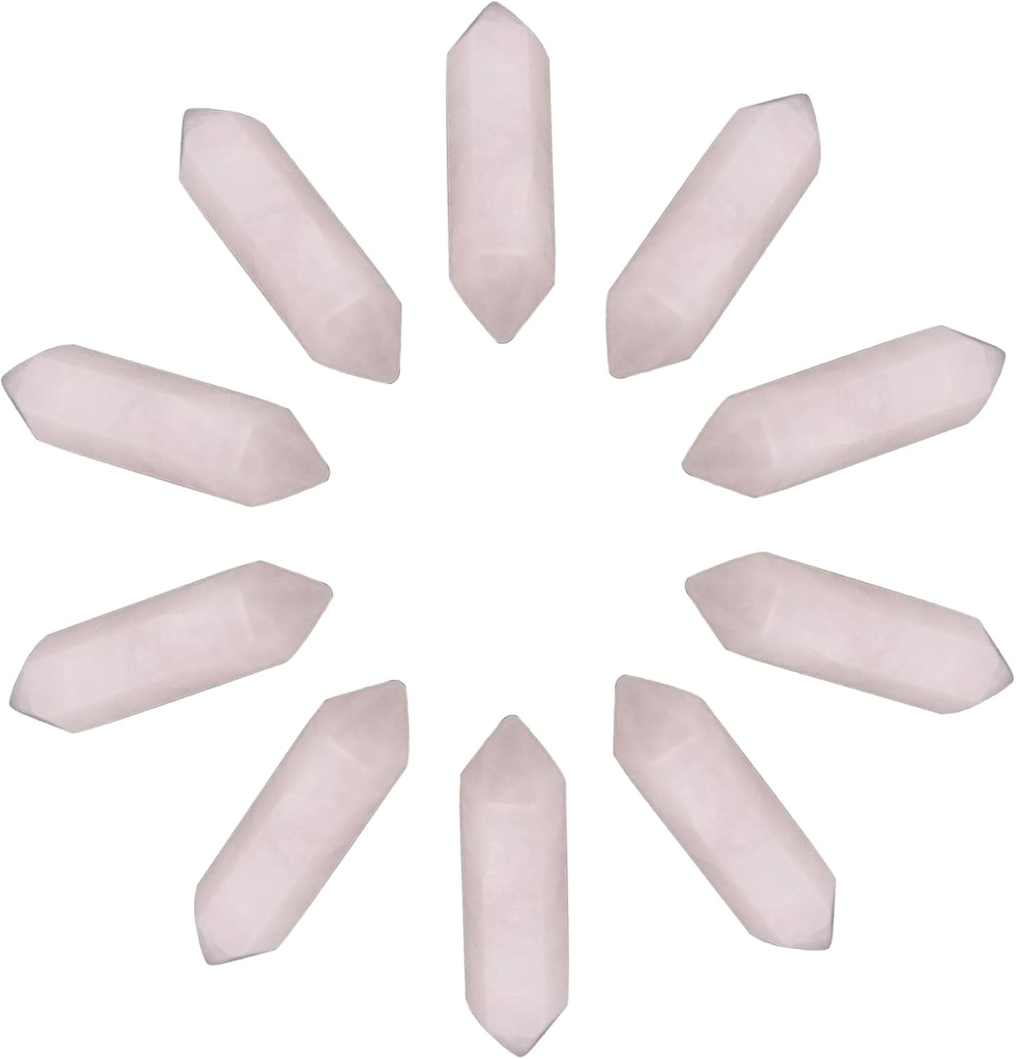DIY 1 Box 10Pcs Rose Quartz Crystal Points Hexagonal Healing Chakra ...