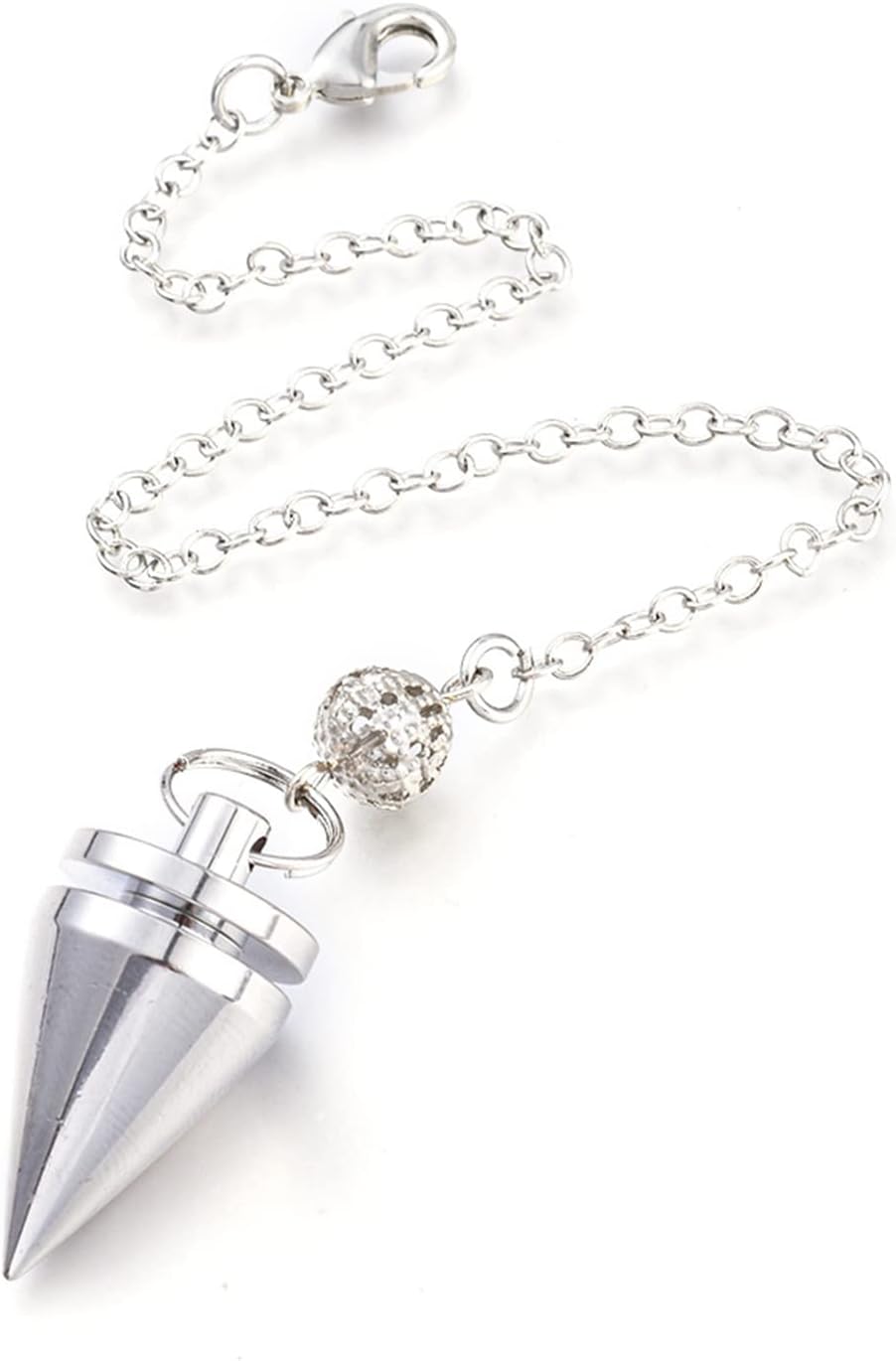 DIY 1 Box Big Pointed Reiki Energy Pendants Brass Dowsing Pendulum & Lobster Claw Clasps for ...