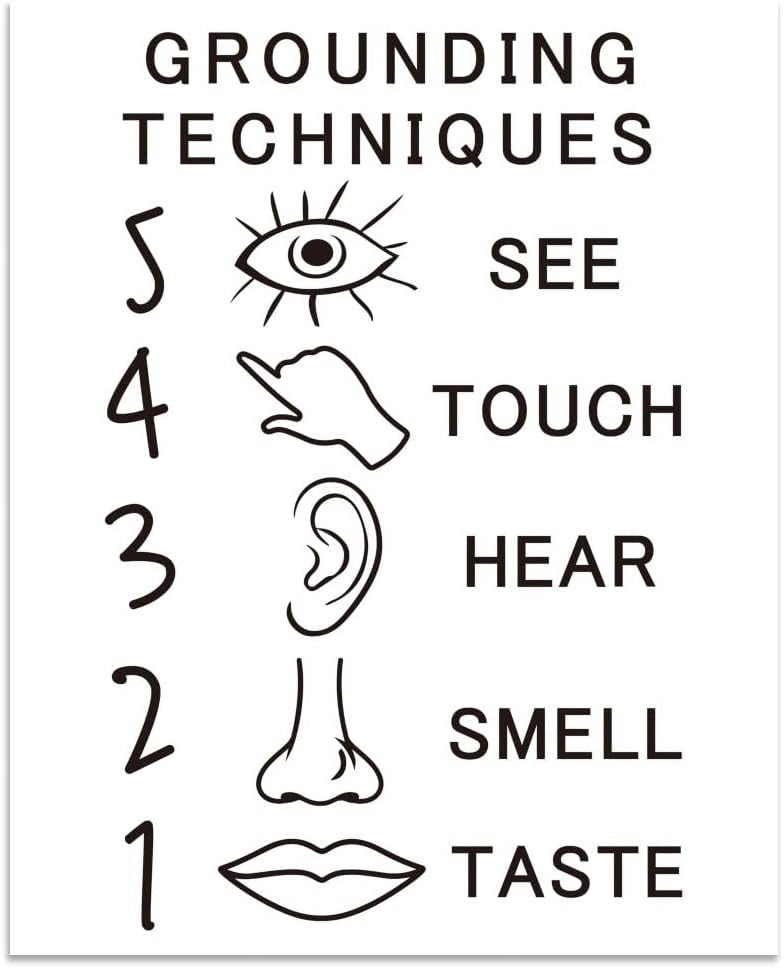 DIY 1 Pc Grounding Technique Mental Health Posters 5 Senses Therapy ...