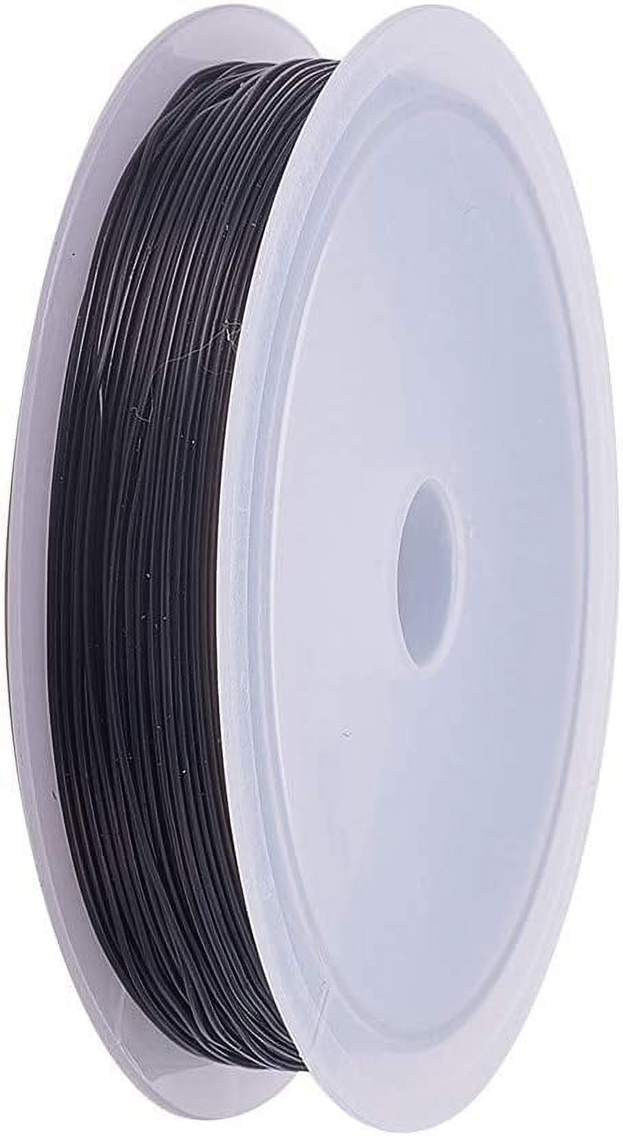 DIY 1 Roll 20 Yards Elastic String Crystal Elastic Thread 0.5mm Black ...