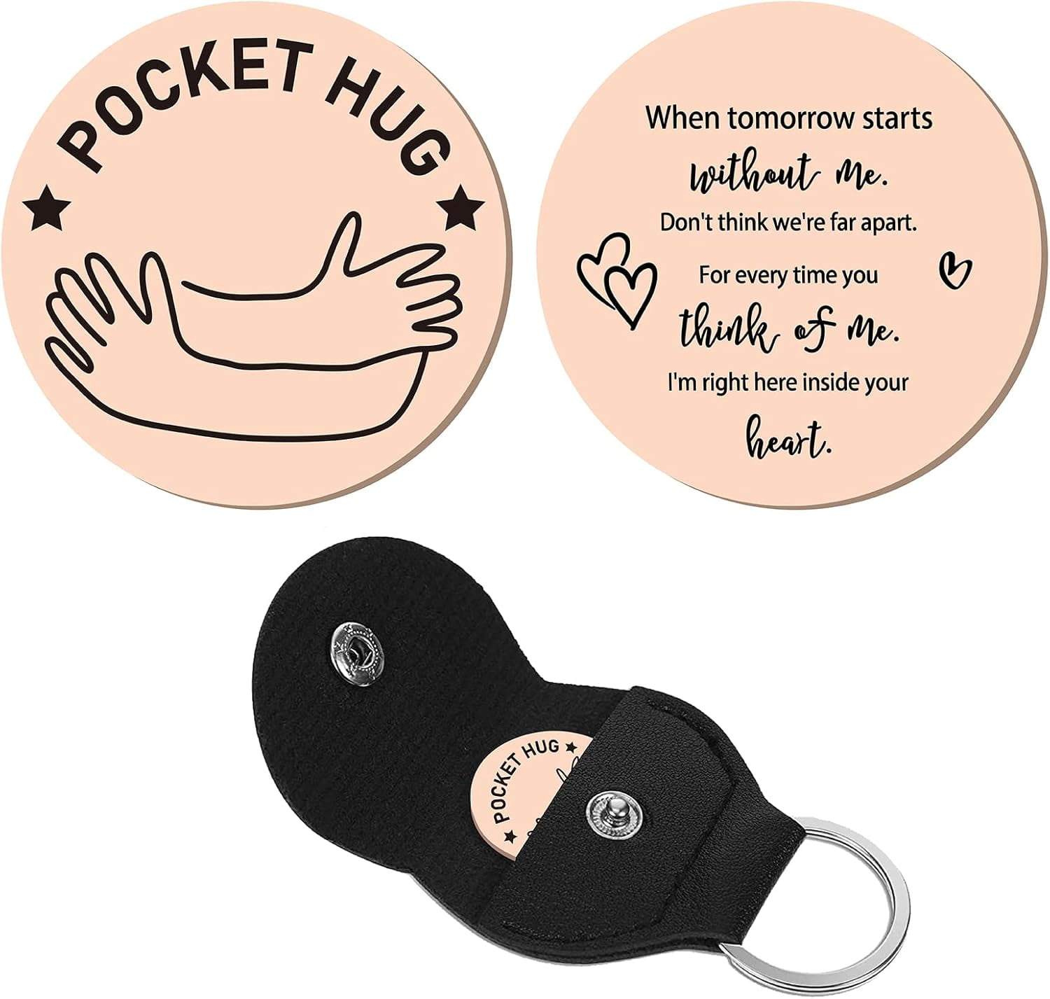 DIY 1 Set A Little Pocket Hug Token Heart Pattern Long Distance ...