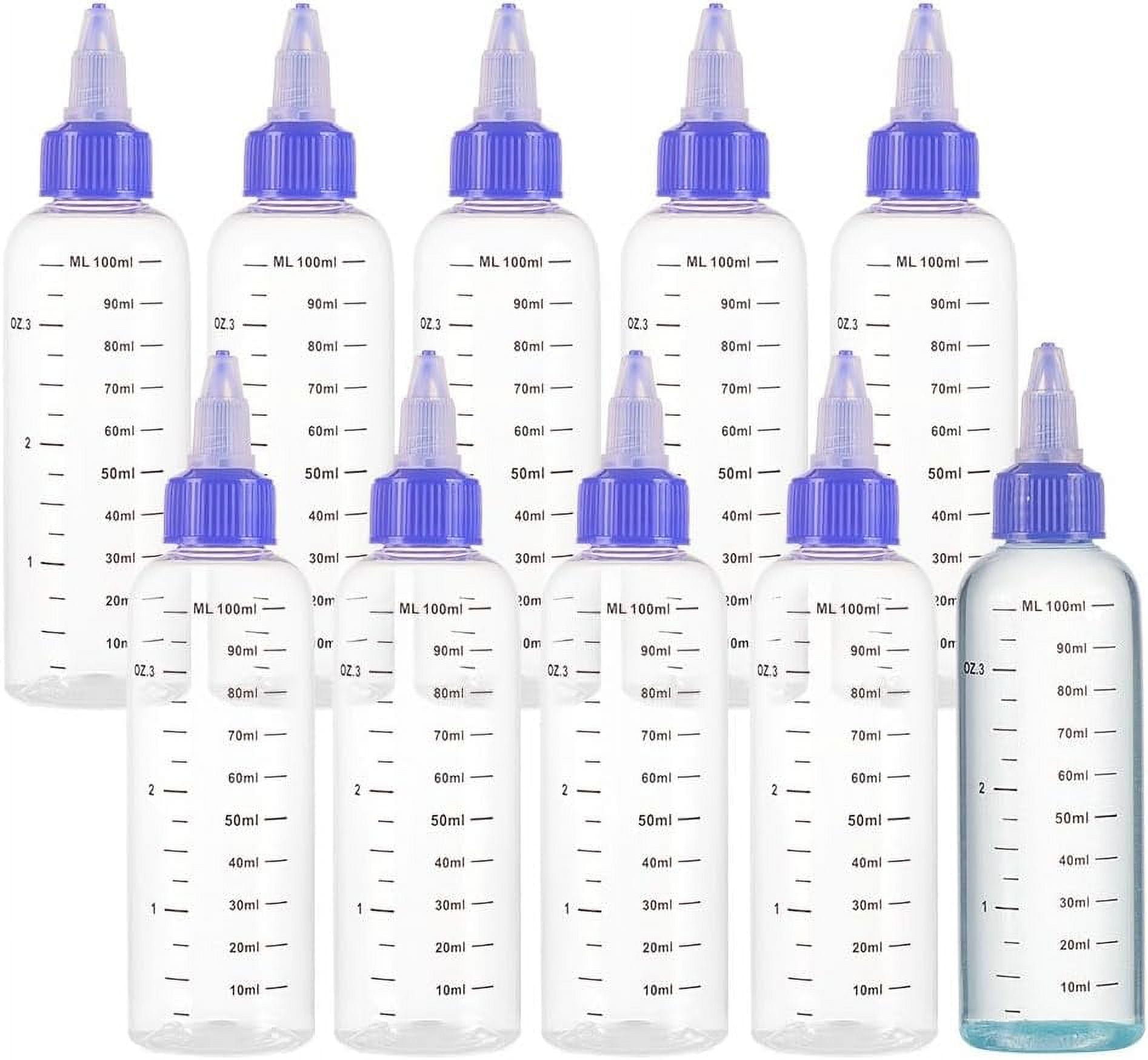 DIY 10 Pack 100ml/3.4 oz Plastic Squeeze Bottles with Scale PET ...
