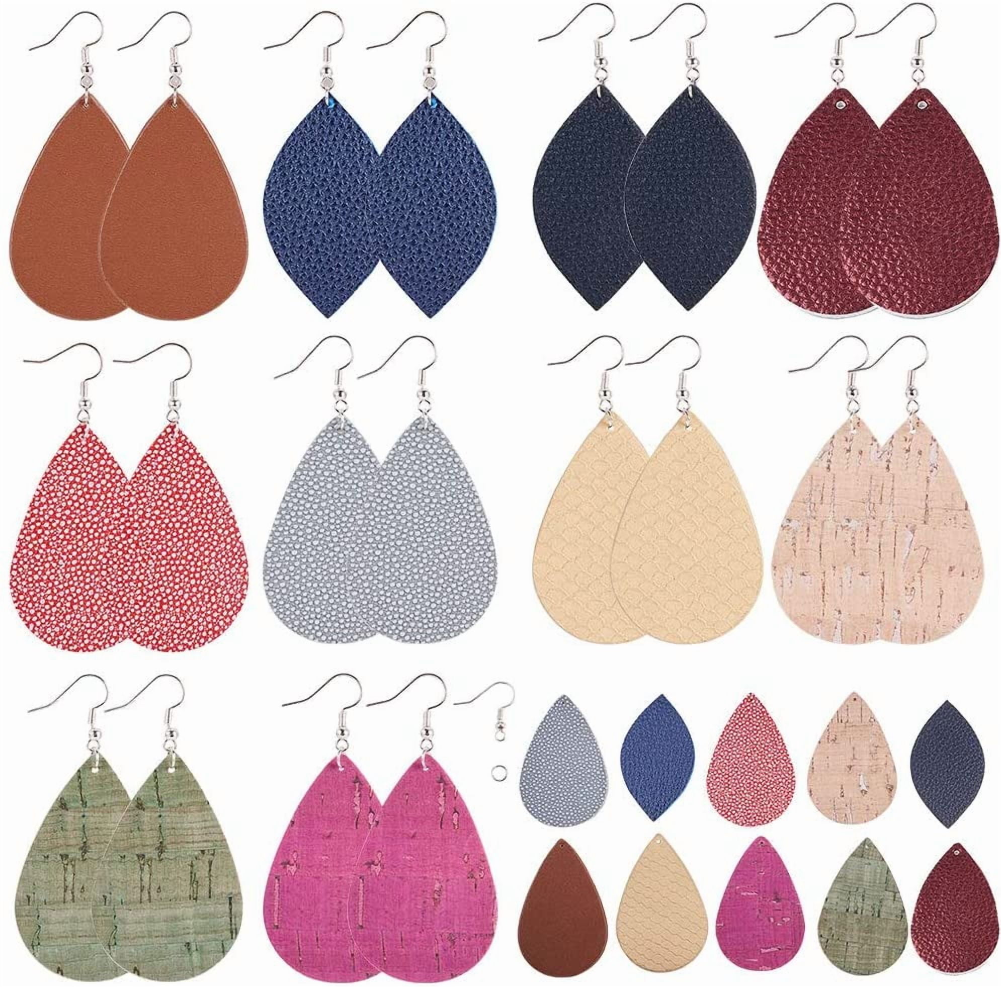 DIY 10 Pairs Leather Teardrop Drop Dangle Earring Making Starter Kit ...