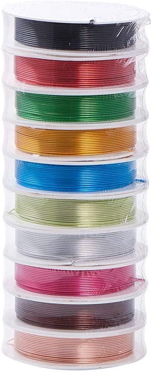 DIY 10 Rolls Aluminum Wire 160 FT 10 Colors Jewelry Wire Craft 0.8mm/20 ...