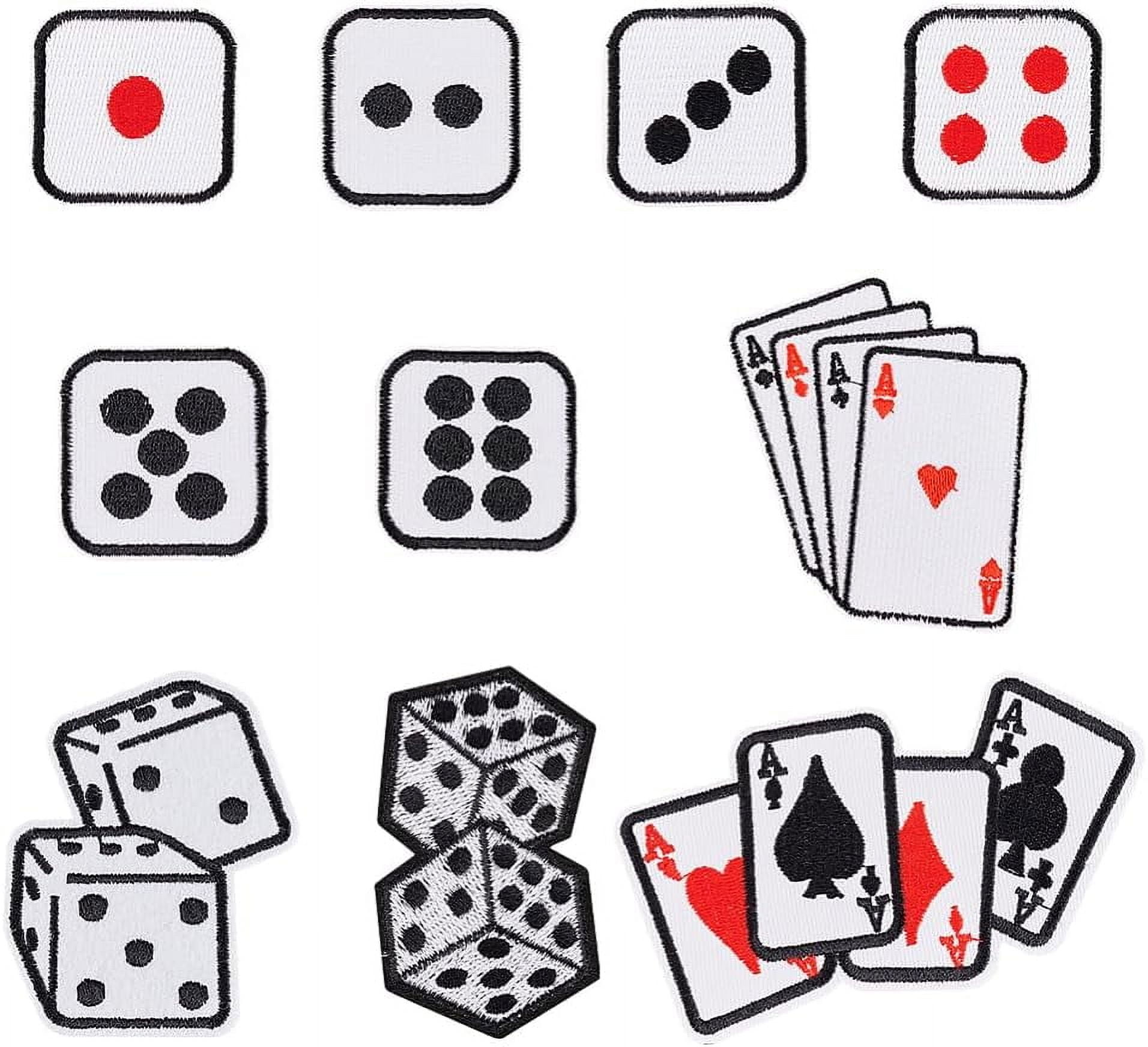 DIY 10 Style Dice Poker Ace Clothes Patch Iron on Embroidered Applique ...