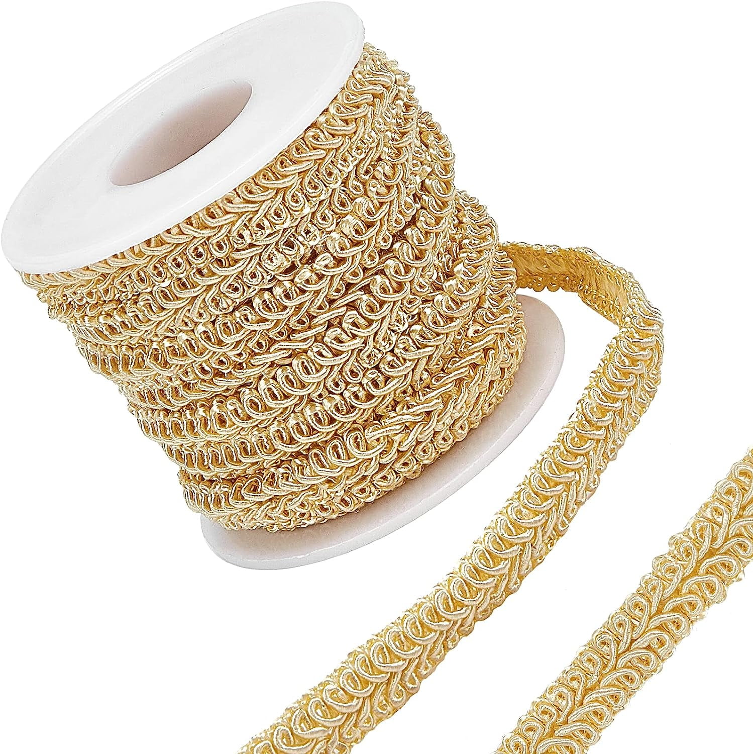 DIY 10 Yards Gold Braid Lace Trim 3/8 Inch Wide Polyester Woven Gimp Braid Trim Centipede ...