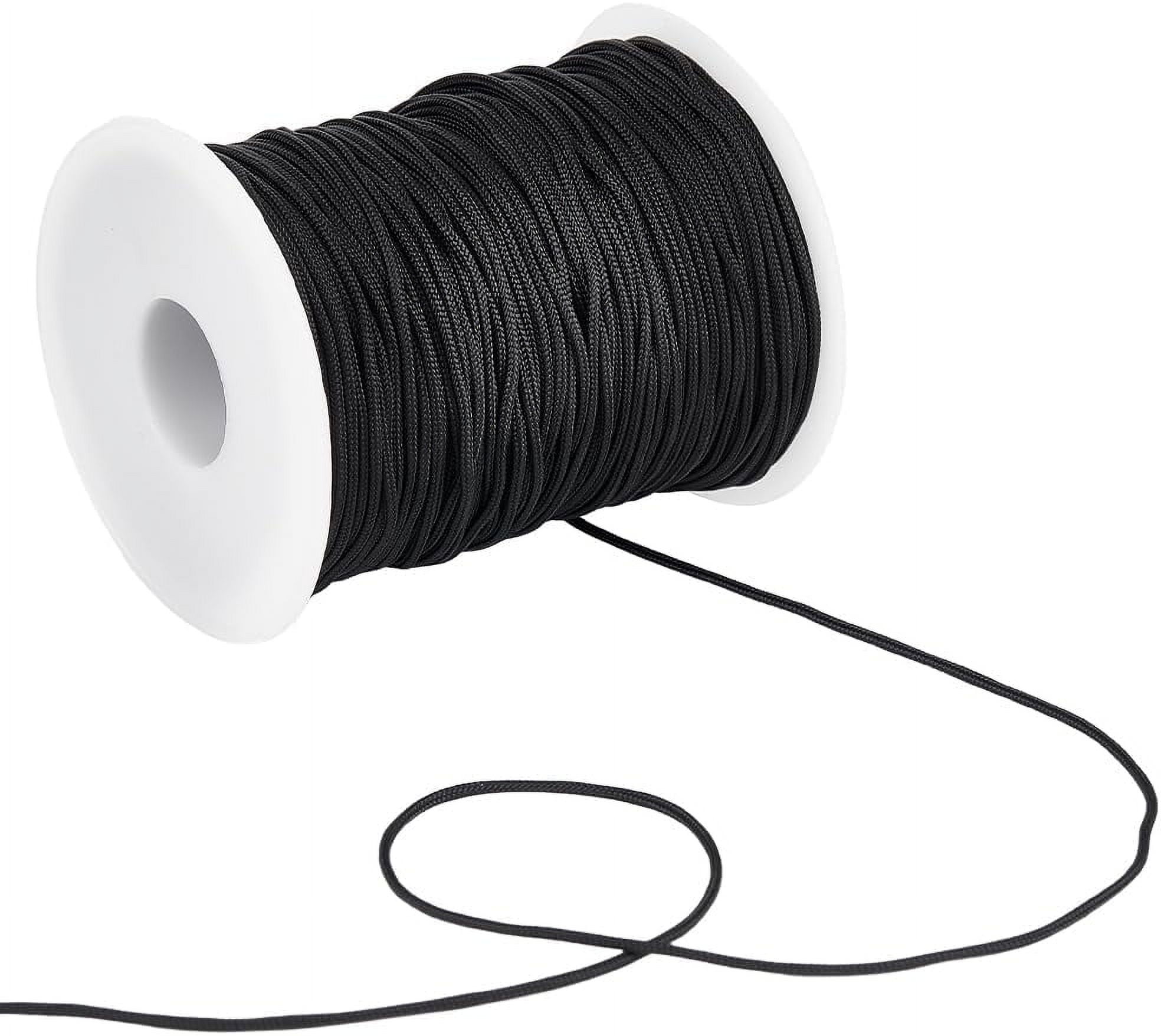 DIY 100 Yards Black Nylon String, 1.5mm Braided Cord for Crafting ...