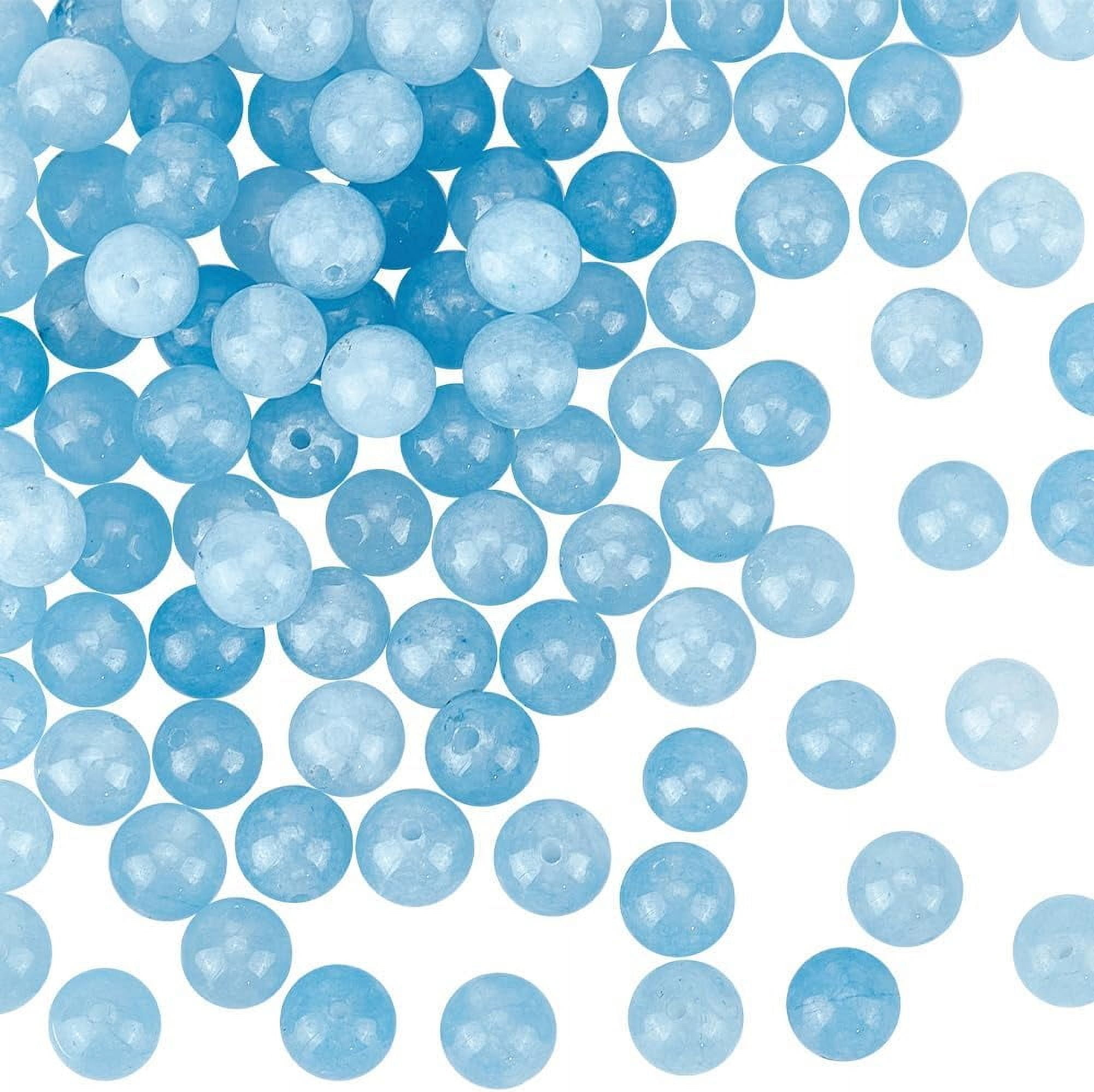 DIY 100Pcs 6mm Natural Jade Beads Imitation Aquamarine Dyed Beads Round ...