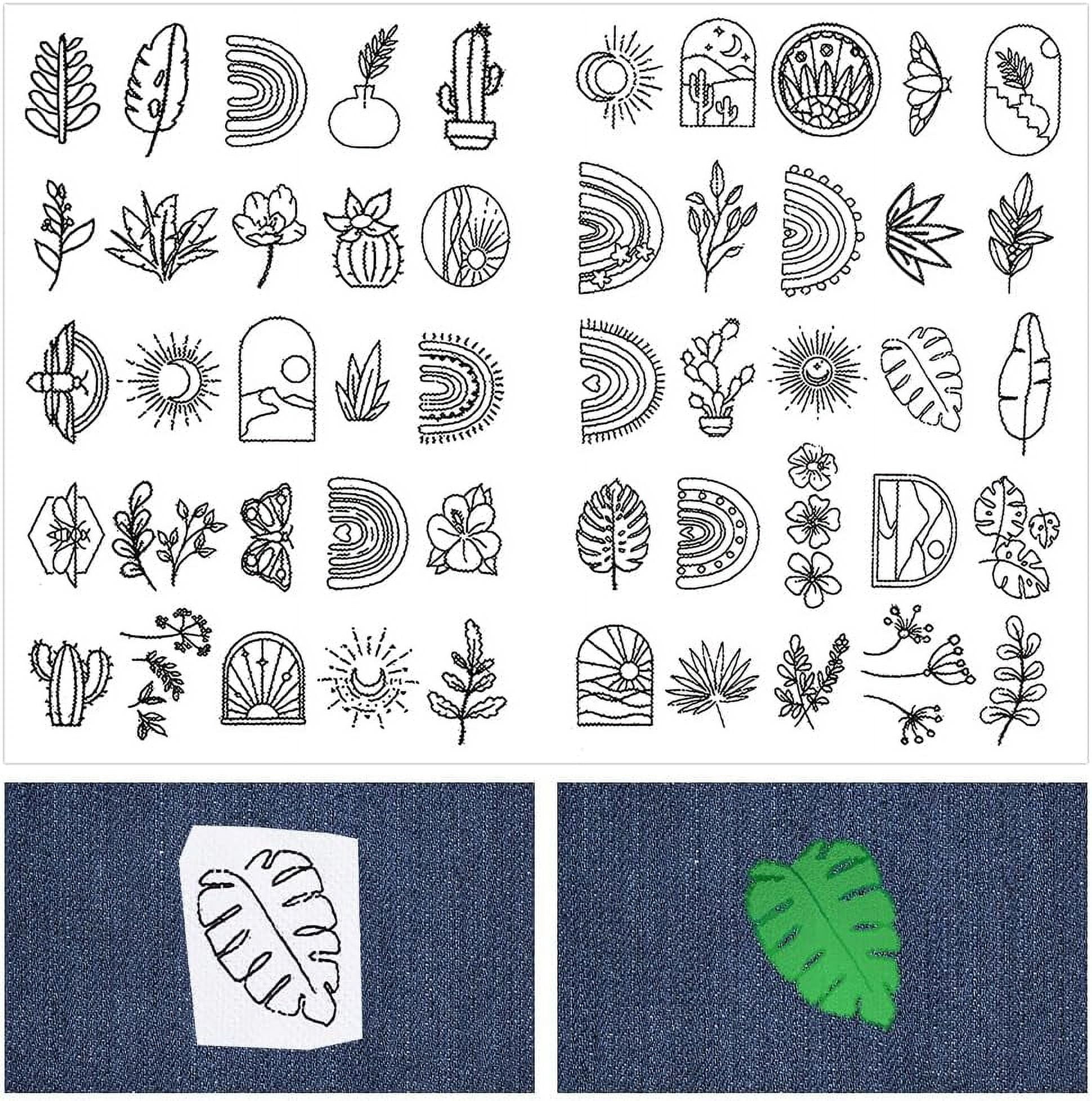 DIY 100Pcs Flowers Rainbow Water Soluble Embroidery Stabilizers Hand ...