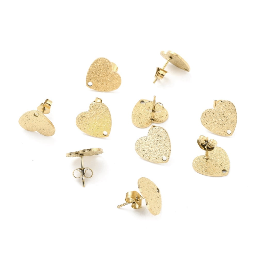 DIY 10pc Ion Plating(IP) 304 Stainless Steel Stud Earring Findings with ...