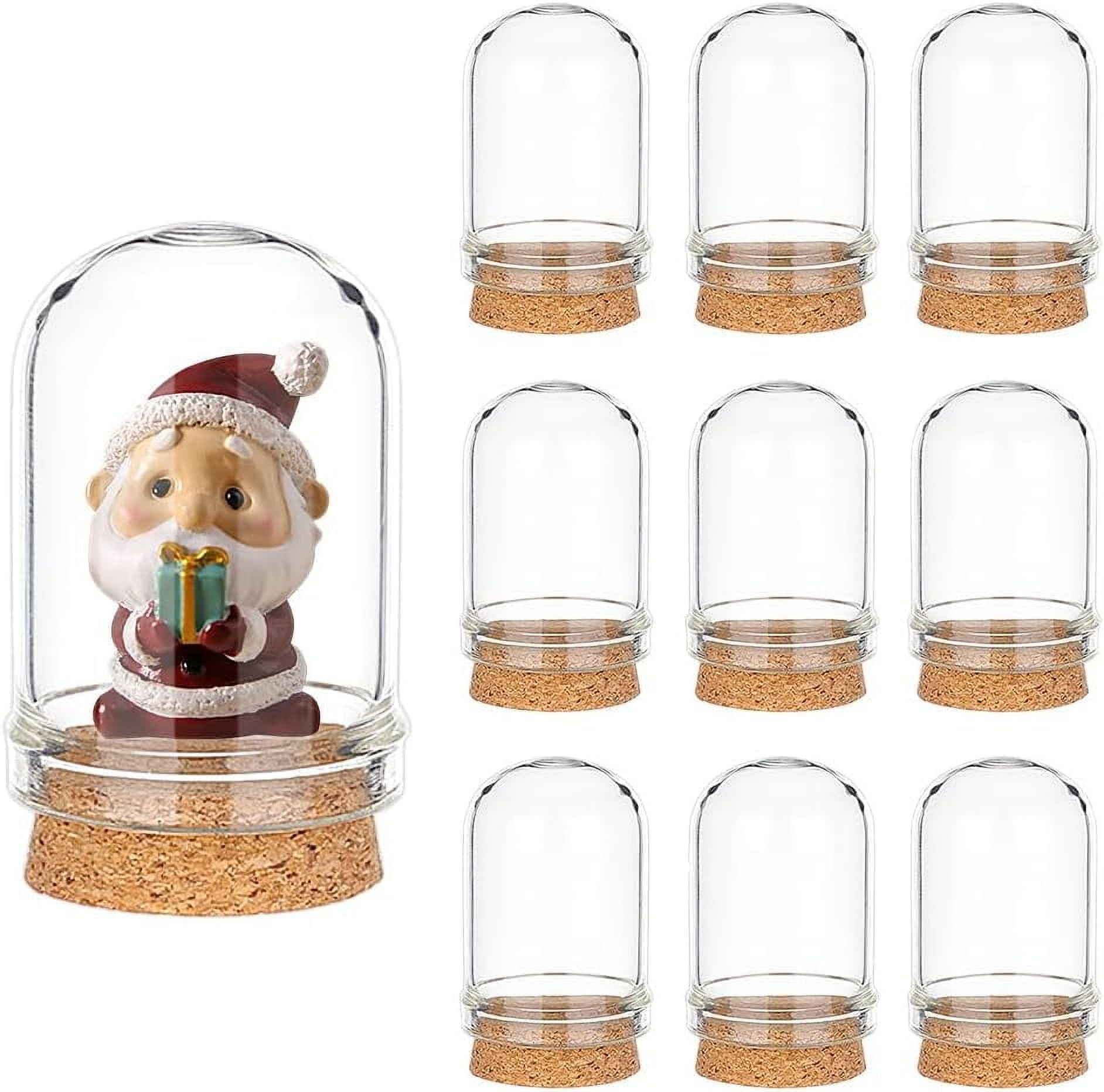 DIY 10pcs Cloche Bell Jar Display Dome with Cork Base 8ml Mini Glass ...