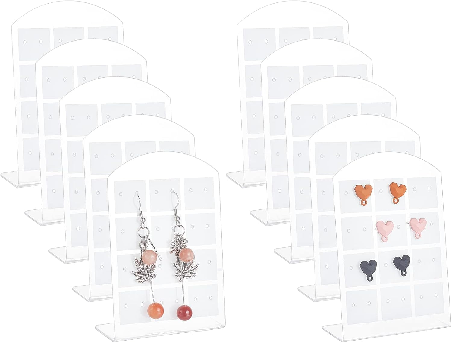 DIY 10pcs Earring Display Rack PVC White Ear Stud Holder Organizer ...