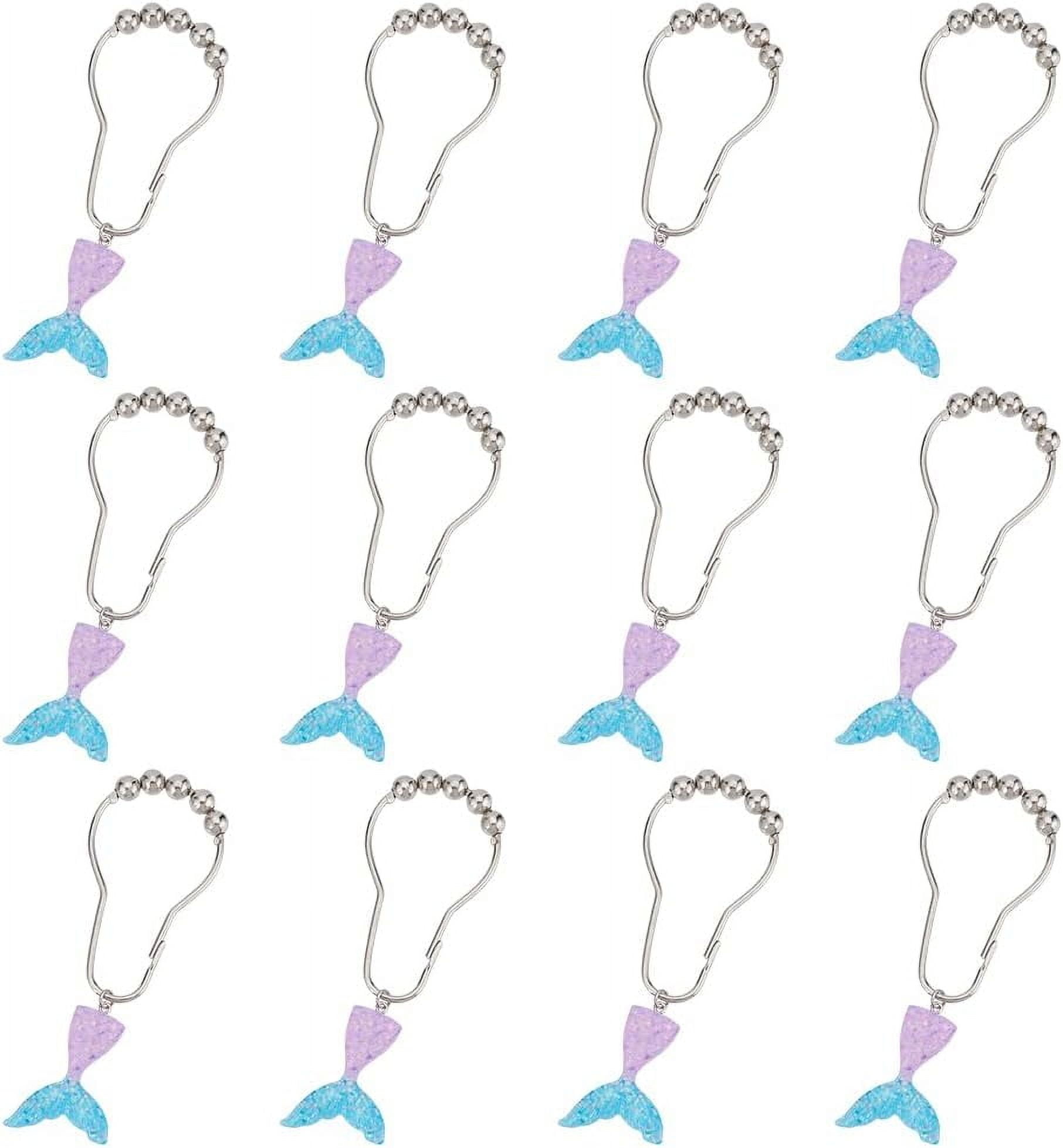 DIY 12 Pcs Mermaid Decorative Shower Curtain Hooks 2 Colors Iron Shower ...