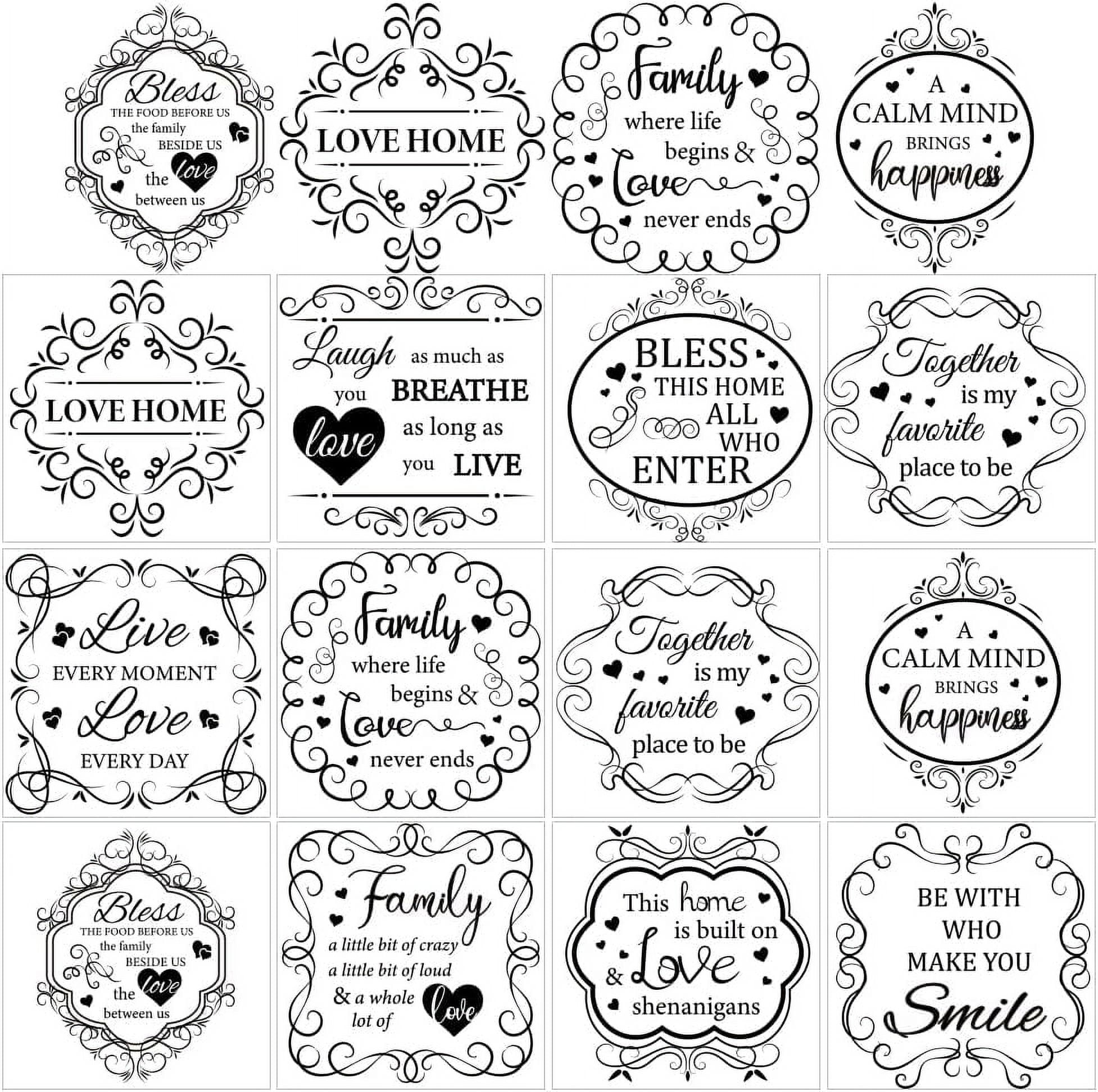 DIY 12 Sheets Vintage Words Rub on Transfers for Crafts Vintage Damask ...