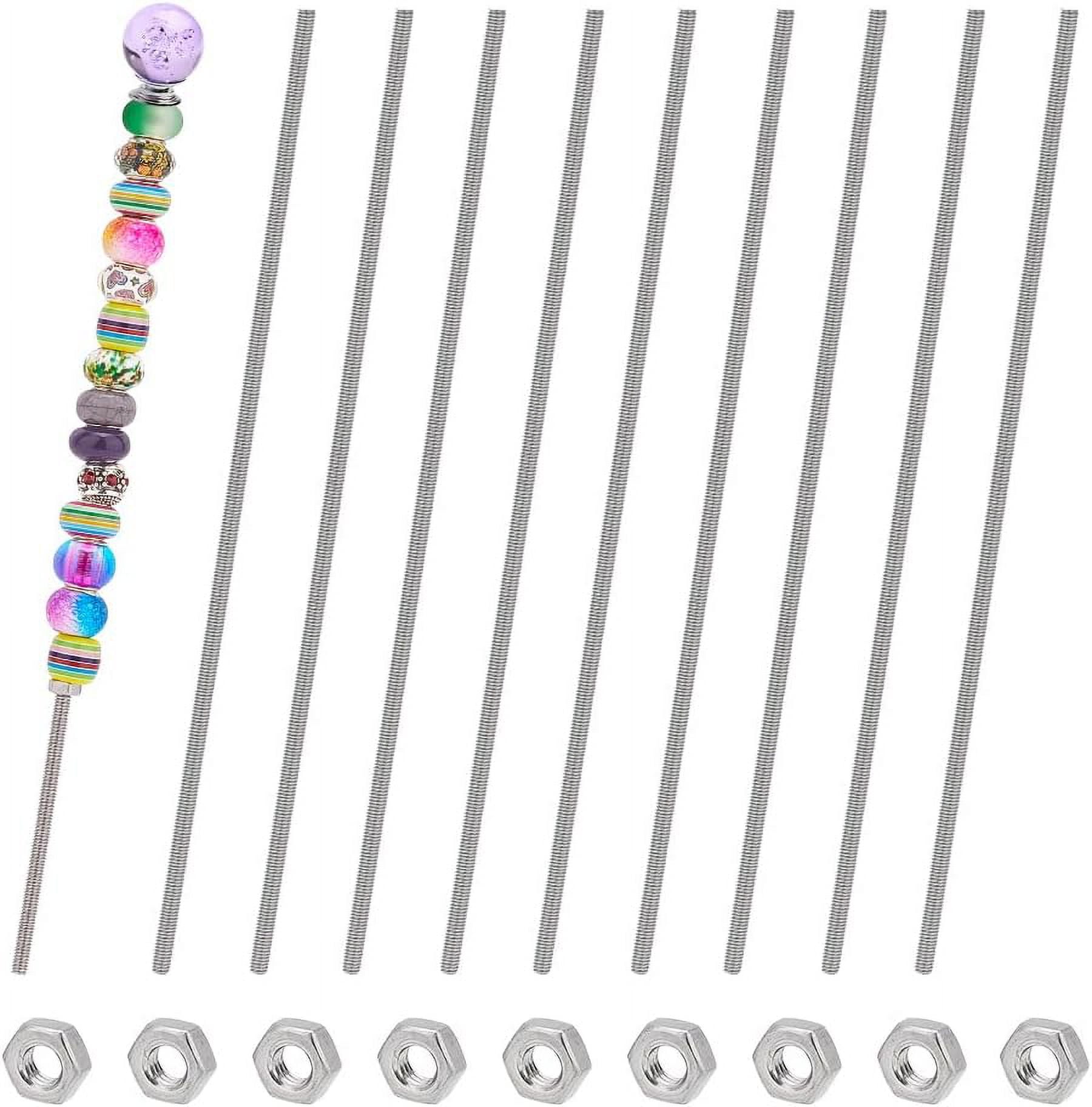 DIY 12 pcs 7.87 Inch M4 Threaded Beaded Rods with 12 pcs M4 Hex Nuts ...