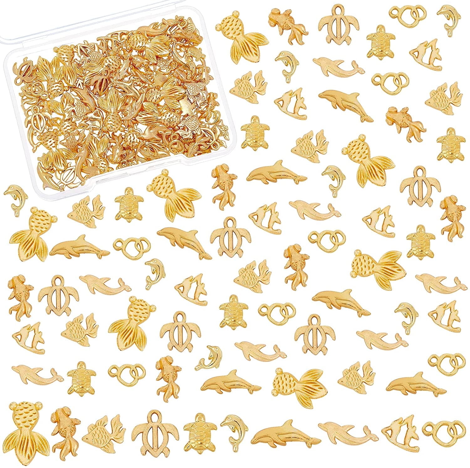 DIY 120 Pcs Resin Fillers 10 Styles Alloy Resin Filling Accessories ...