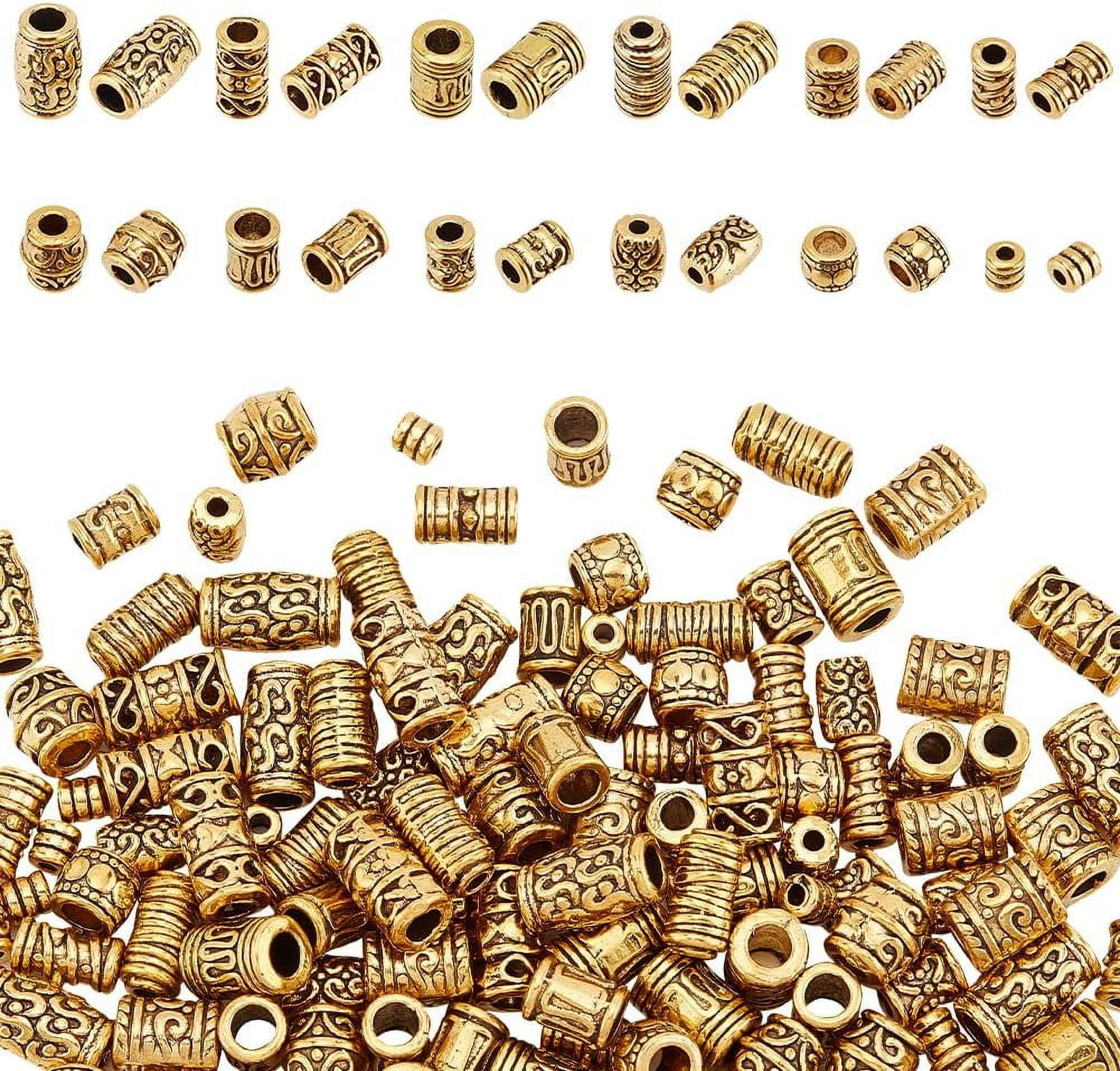 DIY 120pcs 12 Style Gold Spacers Barrel Column Tube Spacers Beads Metal ...