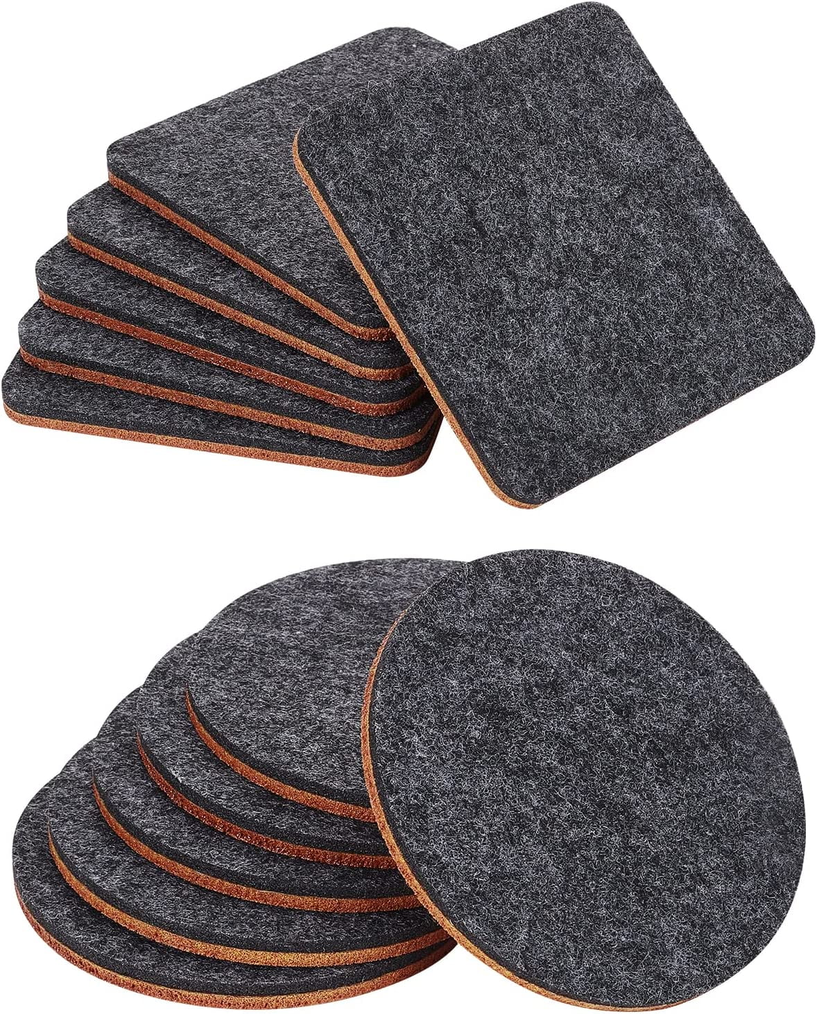 DIY 12Pcs 2 Style Two Sided Absorbent Felt Coasters 4x4 Inch Square and ...