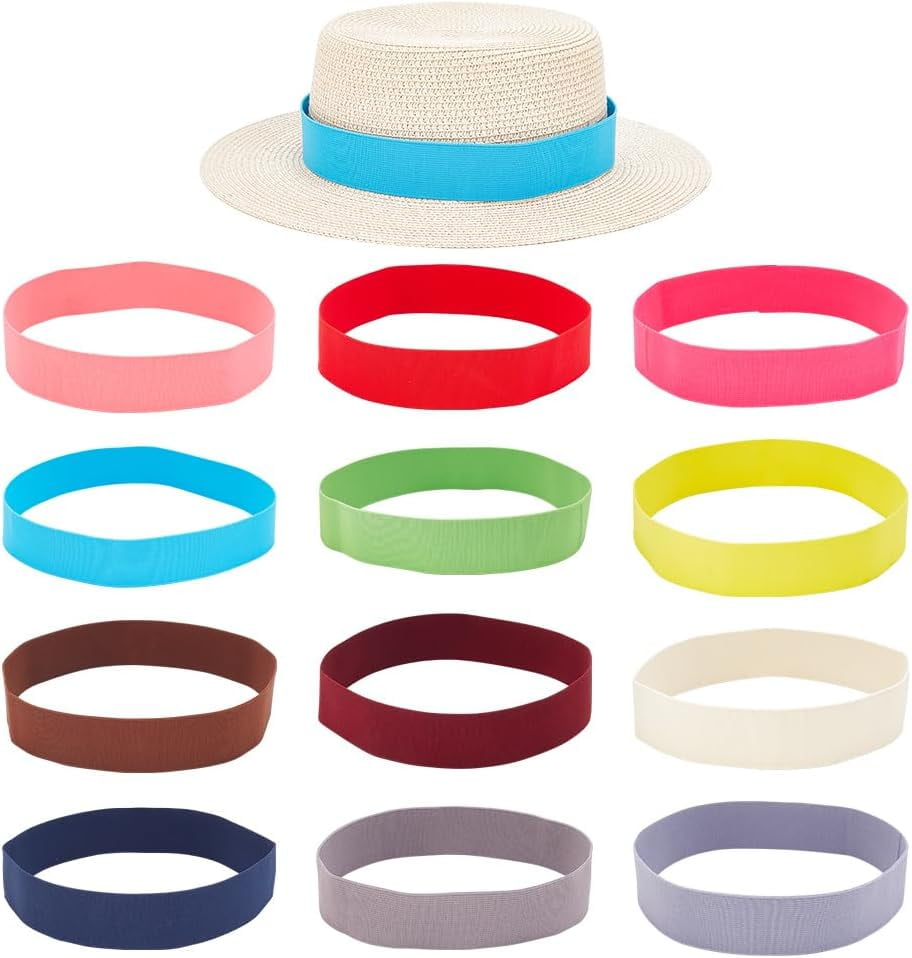 DIY 12pcs Stretchable Hat Band Ribbon Polyester Hat Ribbon for ...