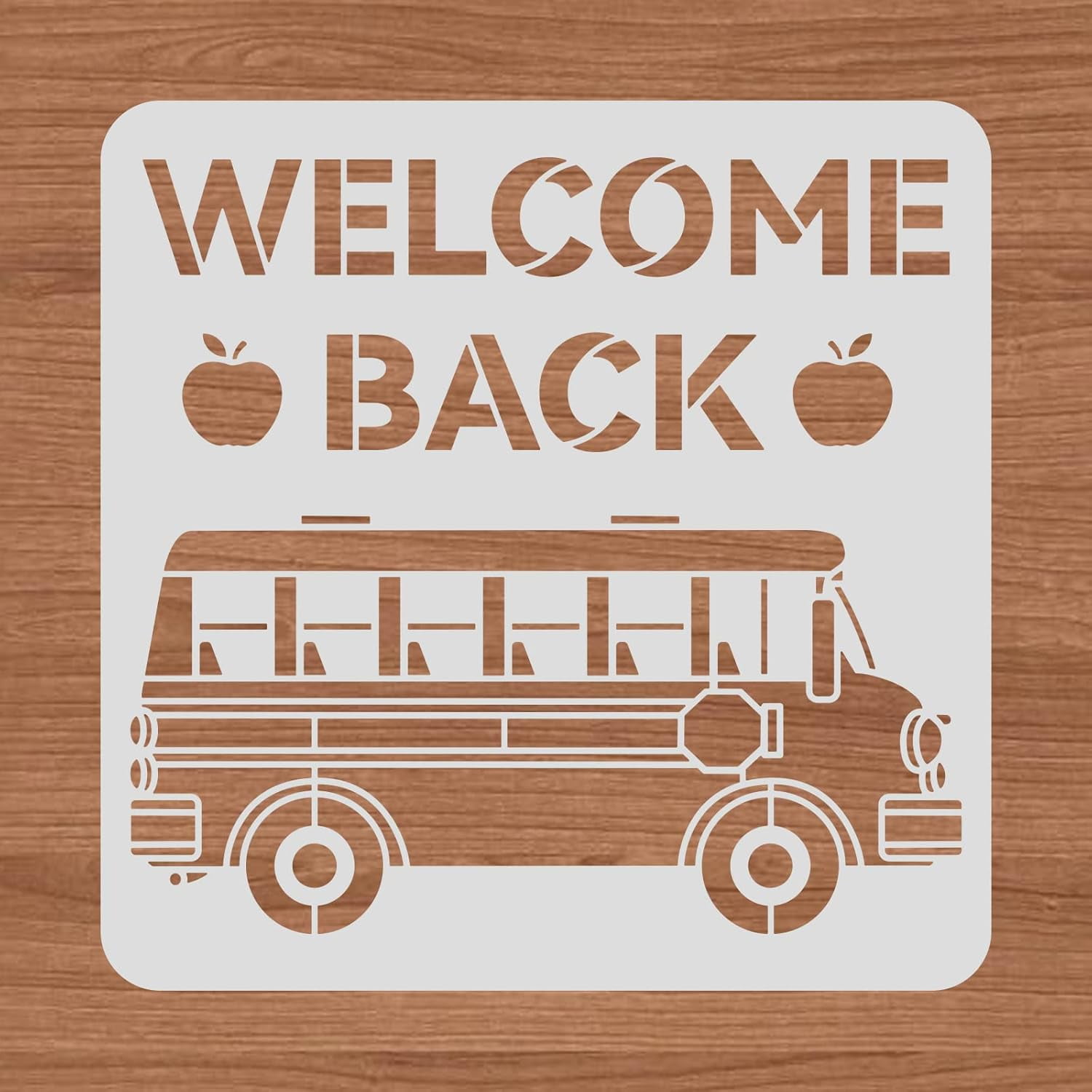 DIY 12x12" Welcome Back to School Drawing Stencils School Bus Plastic ...