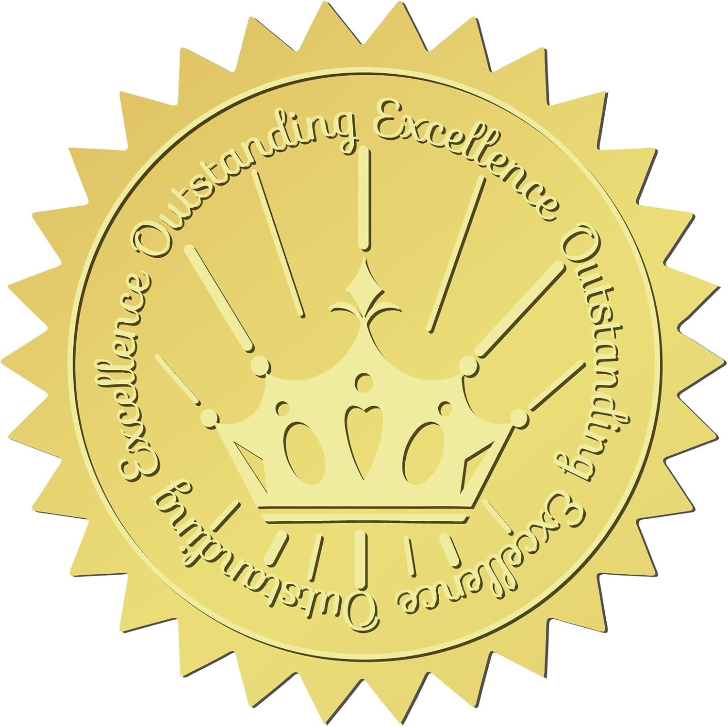 DIY 144Pcs Crown Gold Foil Embossed Stickers 2 Inch Certificate ...