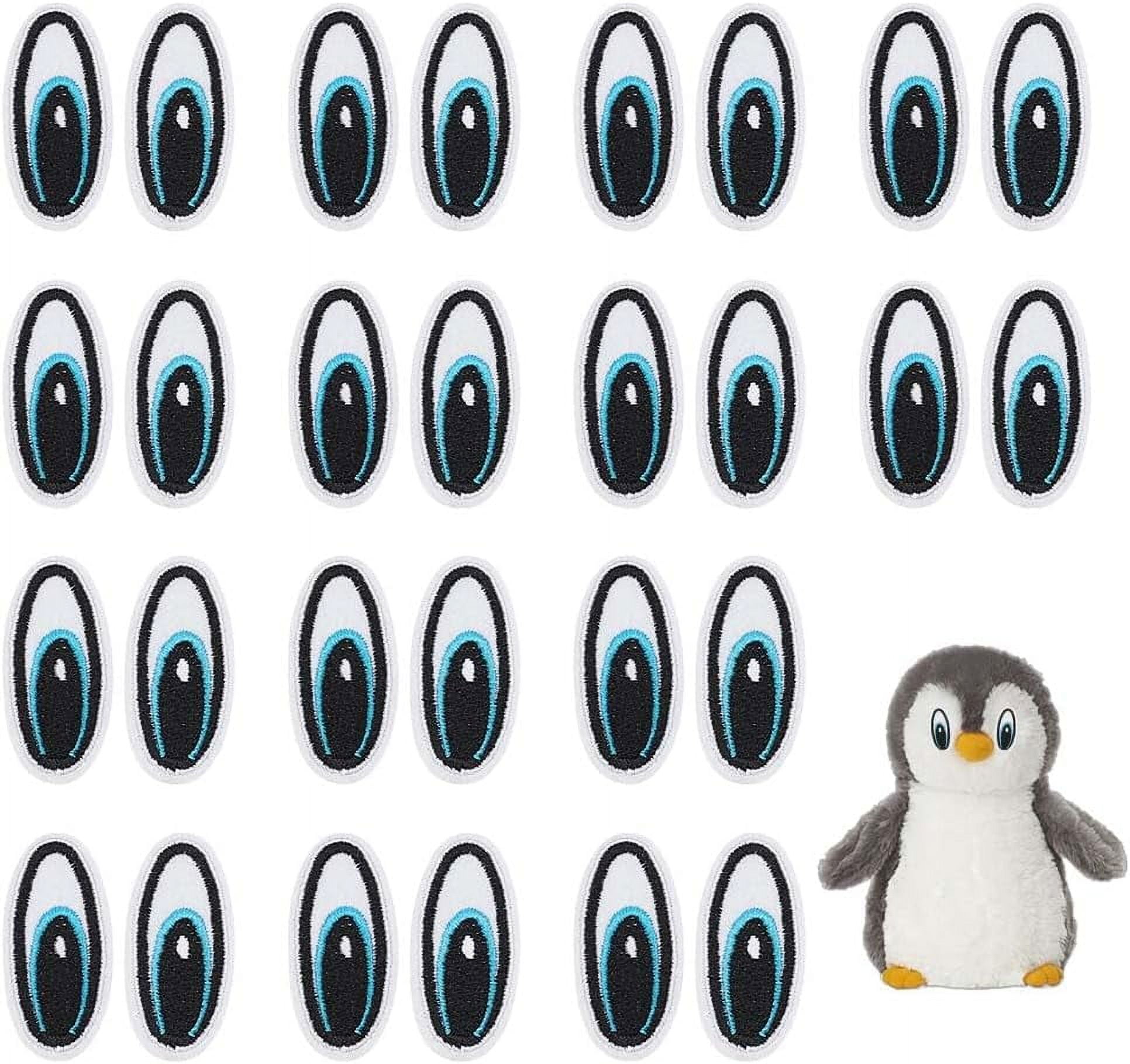DIY 15 Pairs Doll Eyes Patch Blue Black White Polyester Embroidery ...