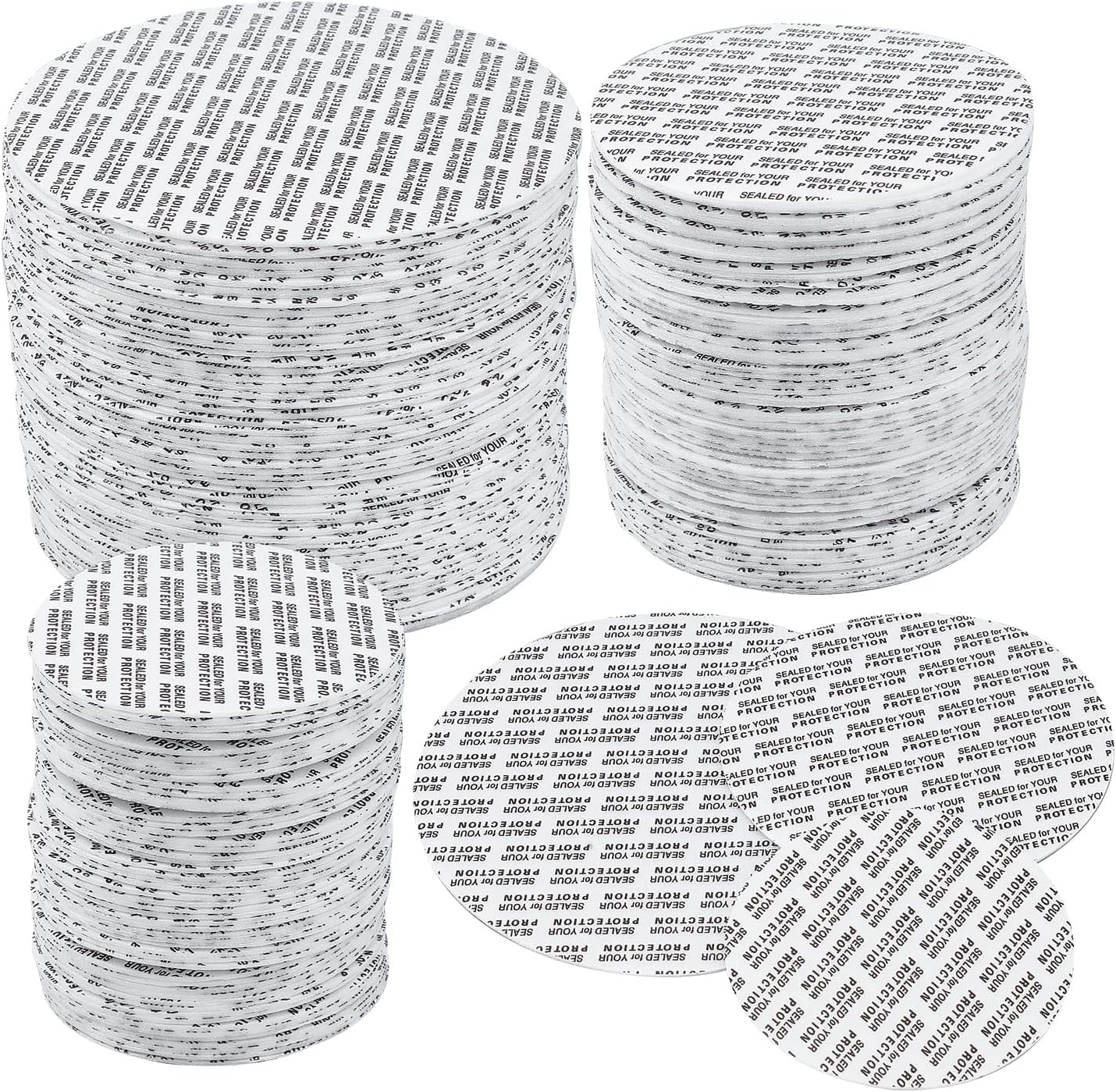 DIY 150 Pcs 3 Sizes Pressure Sensitive Seals 58mm/70mm/89mm Waterproof ...