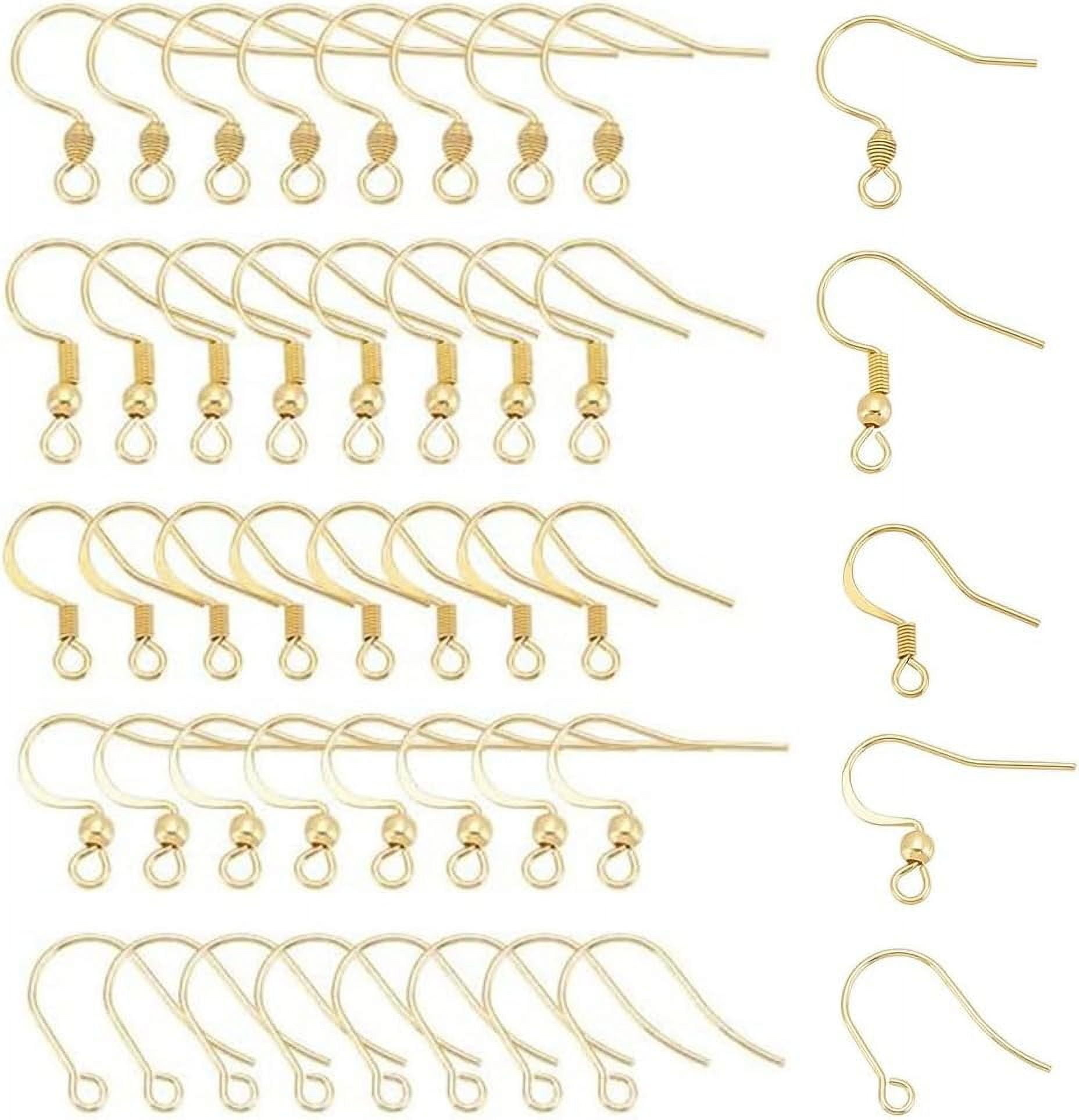 DIY 150Pcs 5 Styles Real 18K Gold Plated Earring Hooks Stainless Steel ...