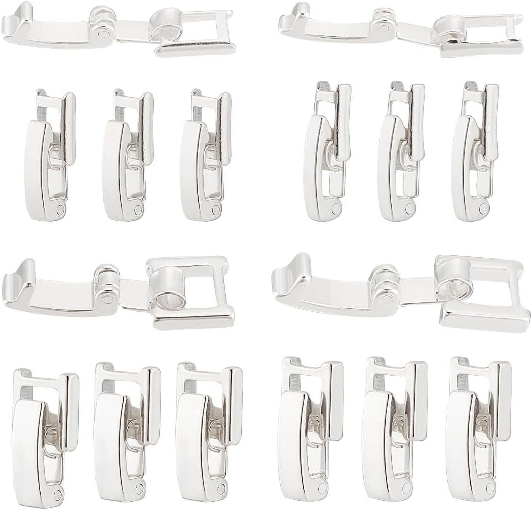 DIY 16 PCS 4 Style Brass Watch Band Clasp Bracelet Strap Clasp Silver ...