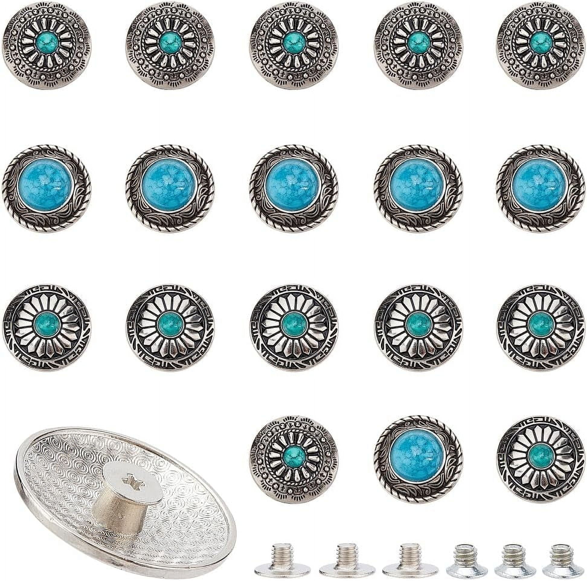 DIY 18 Pcs Conchos Decorative Buckle Screw Back Buttons Vintage ...