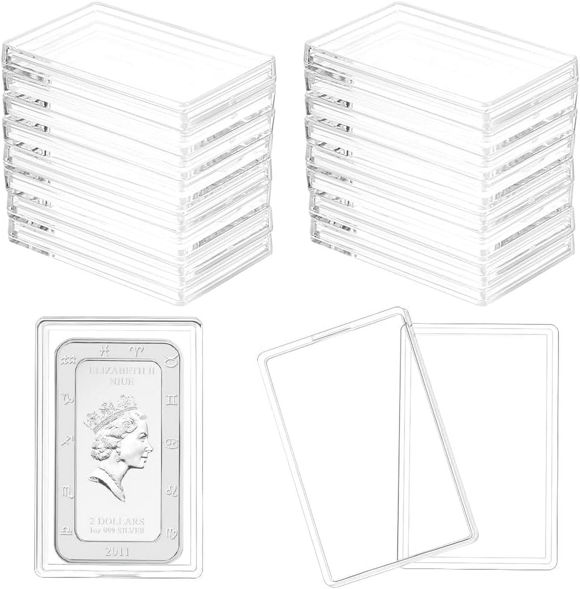 DIY 18 Pcs Silver Bar Case Acrylic Silver Bar Holder Clear Storage ...