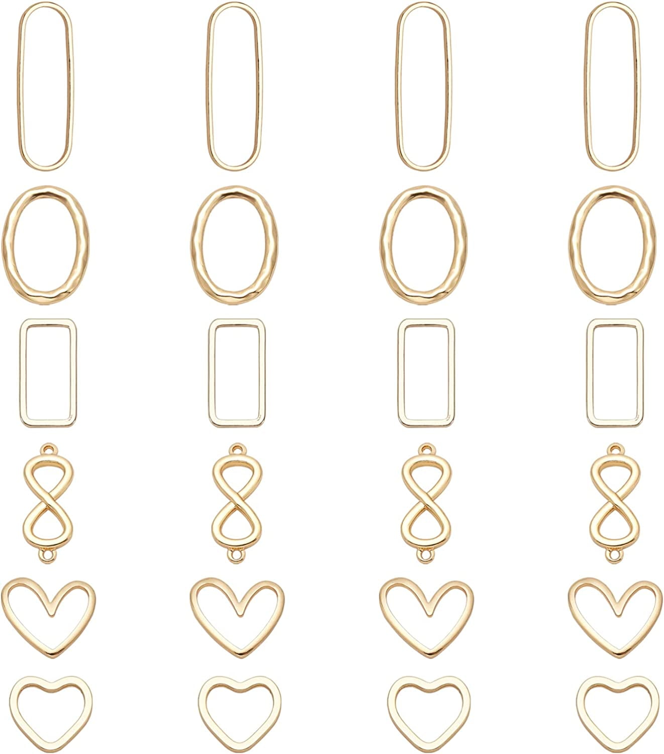 DIY 18K Gold Plated Linking Rings Brass Closed Jewelry Connectors Loops Linking Rings Circle ...