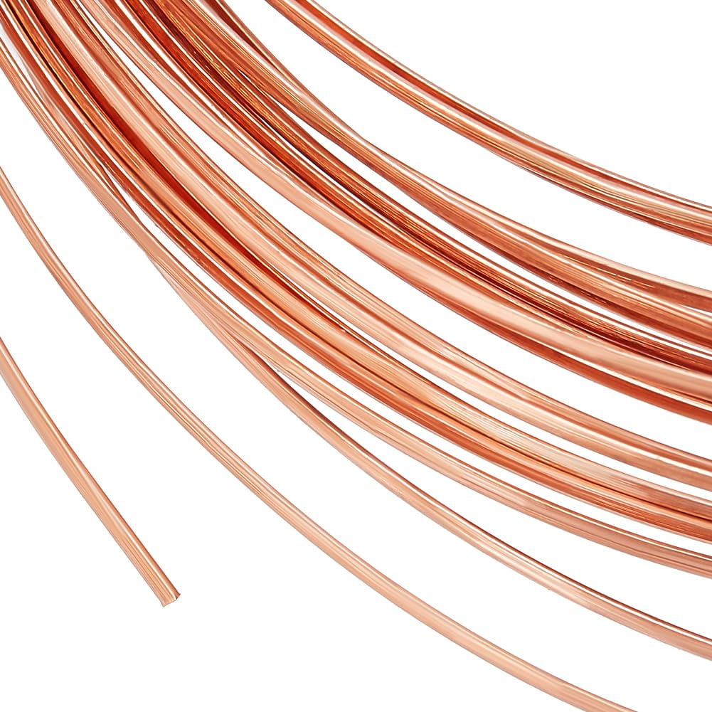 DIY 19.6 Feet 22 Gauge Half Round Copper Wire 1.6mm Wide Bare Copper ...