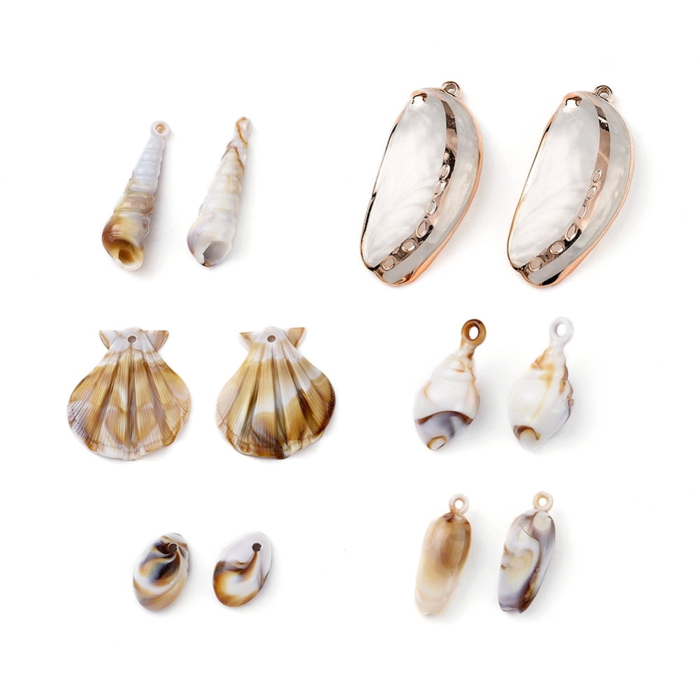 DIY 1Set Acrylic Pendants Imitation Gemstone Style Spiral Shell Shape ...