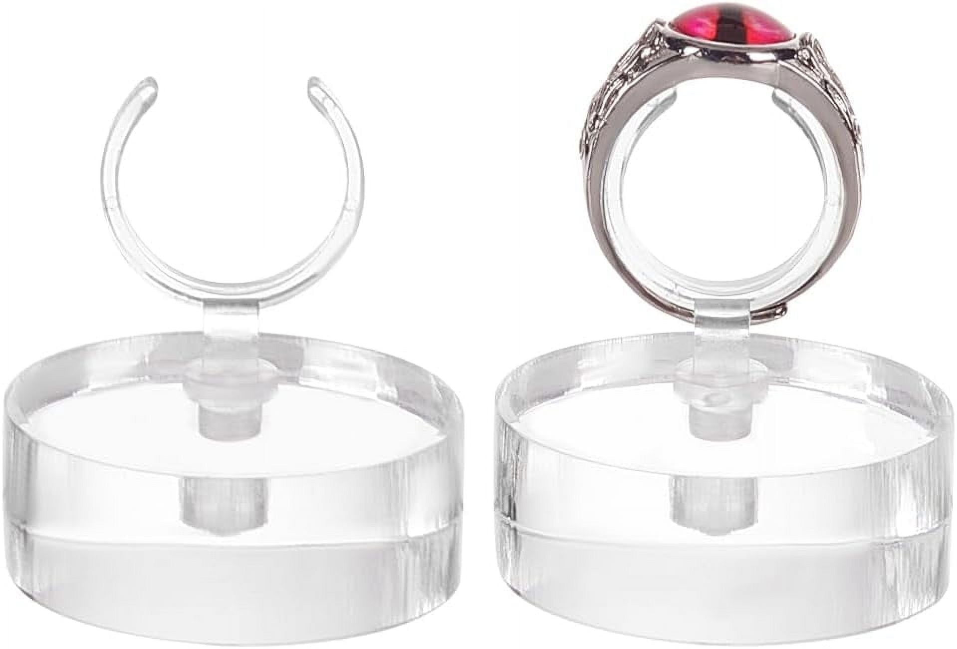 DIY 2 PCS Acrylic Ring Display Stand 1.4x1.2x1.6 inch Crystal Ring ...
