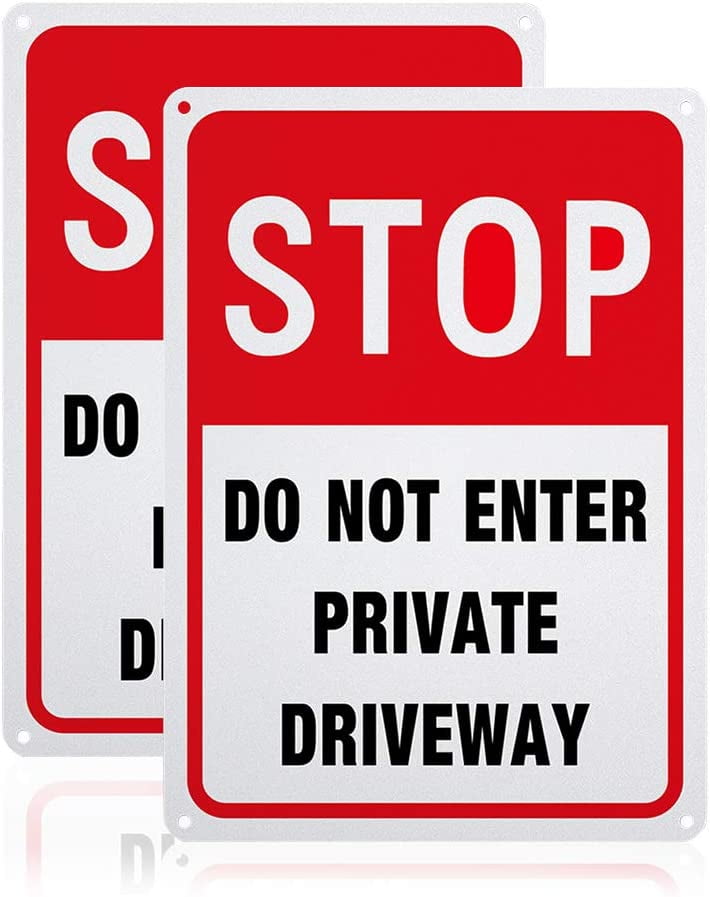 DIY 2 Pack Do Not Enter Private Driveway Stop Warning Sign 7x10 inches ...