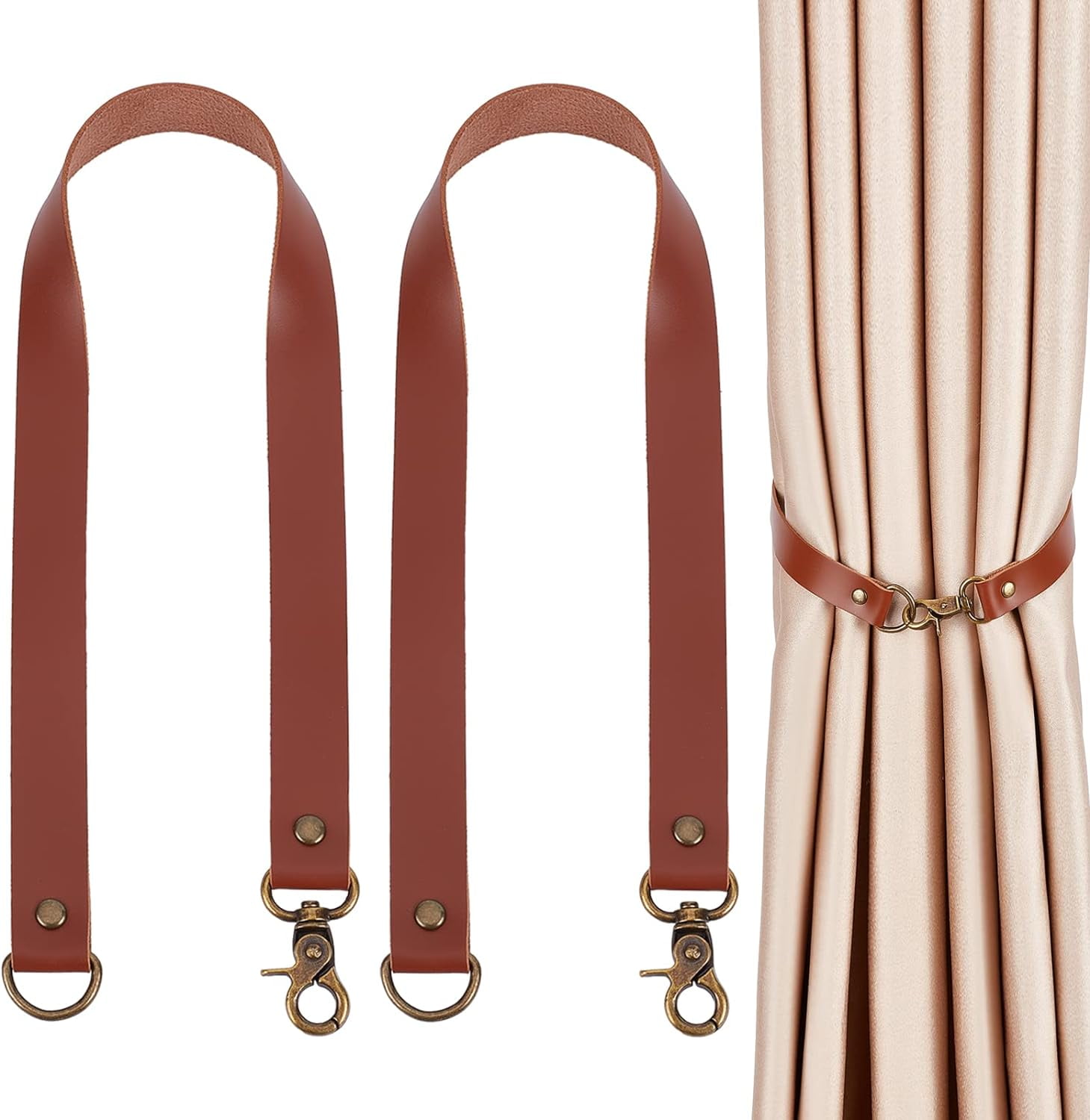 DIY 2 Pack Leather Curtain Tiebacks European Style Tie Backs Made ...